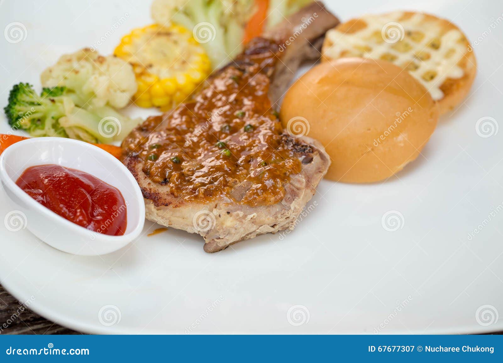 Grilling Meat with Barbecue Stuff Stock Image - Image of cooking ...