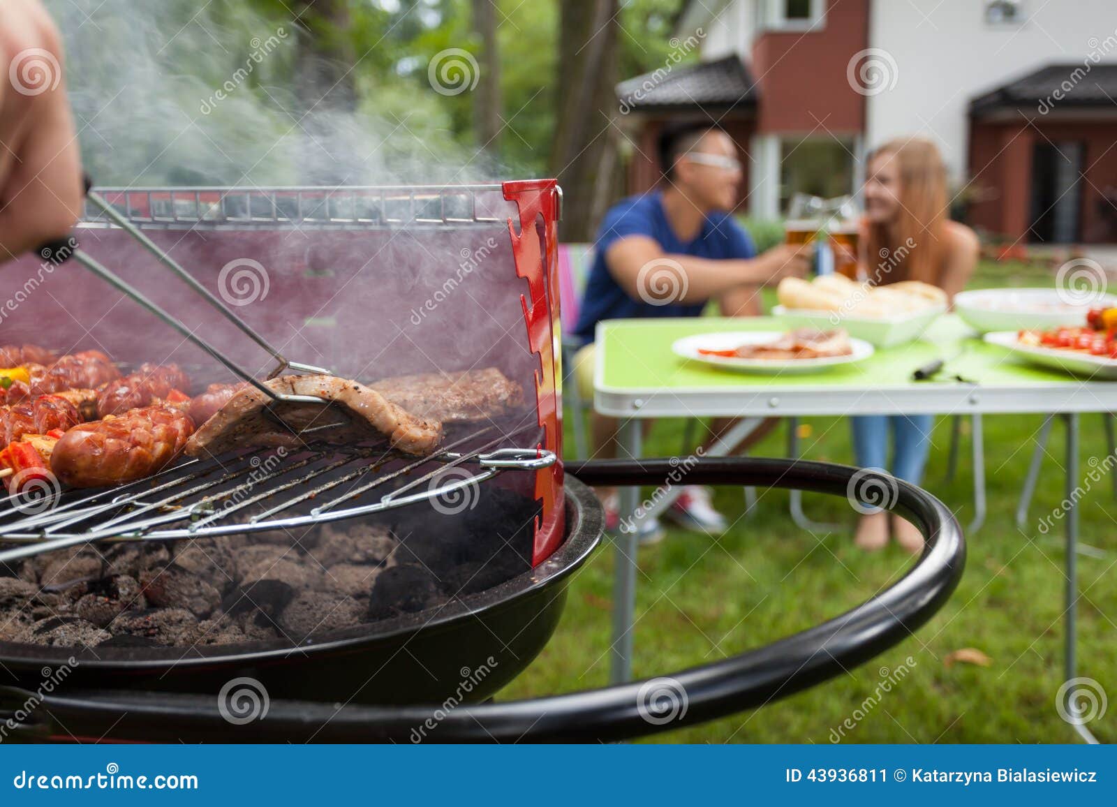 Grilling Meat on a Barbecue Stock Image - Image of grill, meet: 43936811