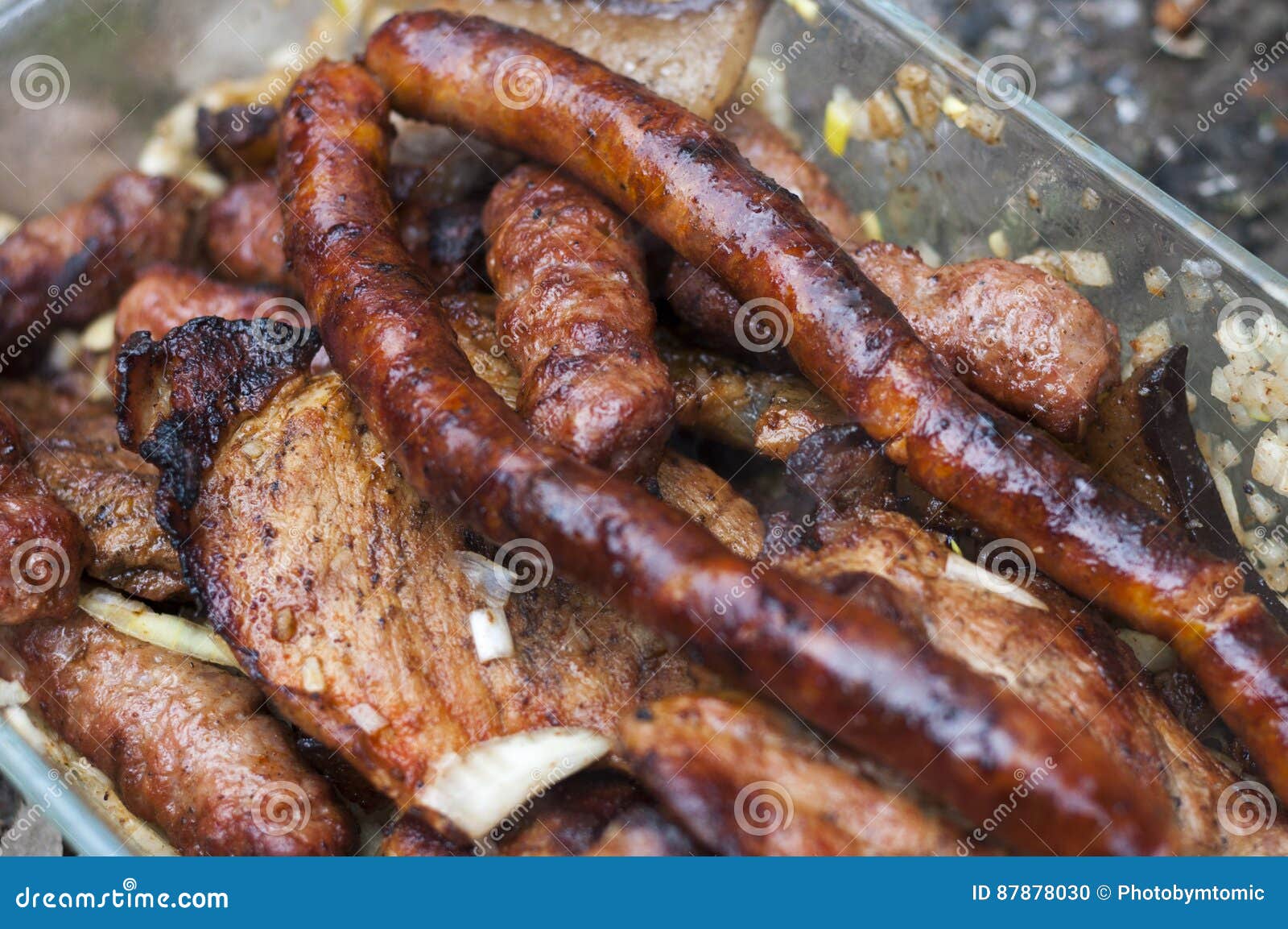 Grilling meat stock photo. Image of sausage, heat, mixed - 87878030