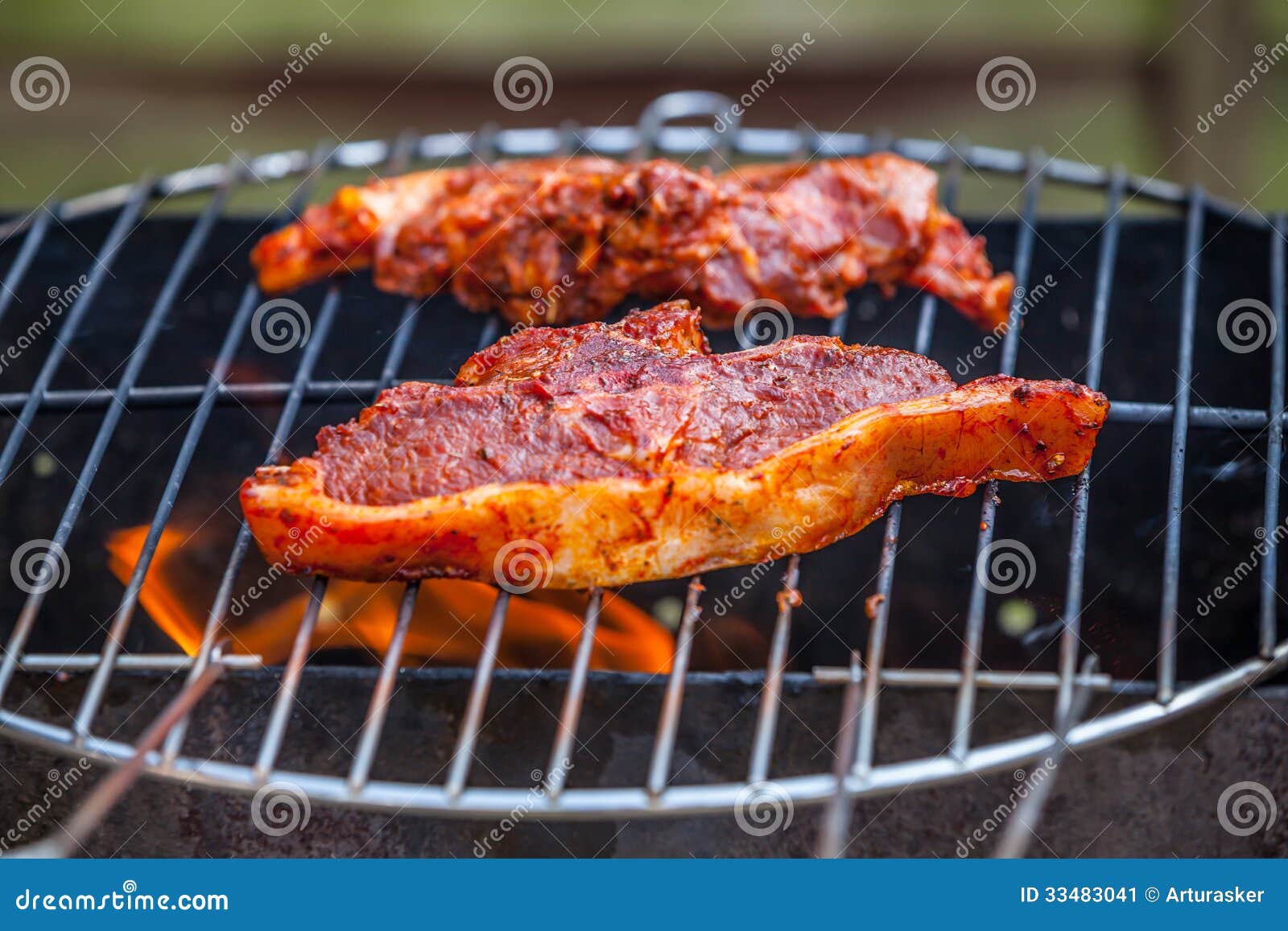 Grilling a Steak on the BBQ Stock Image - Image of barbecue, sirloin ...