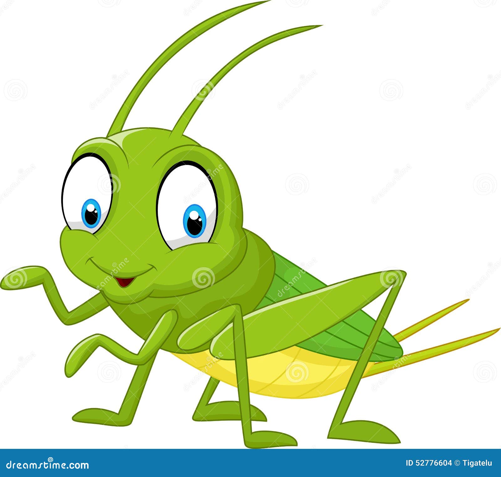 Grilo Engraçado Dos Desenhos Animados Ilustração do Vetor - Imagem ...