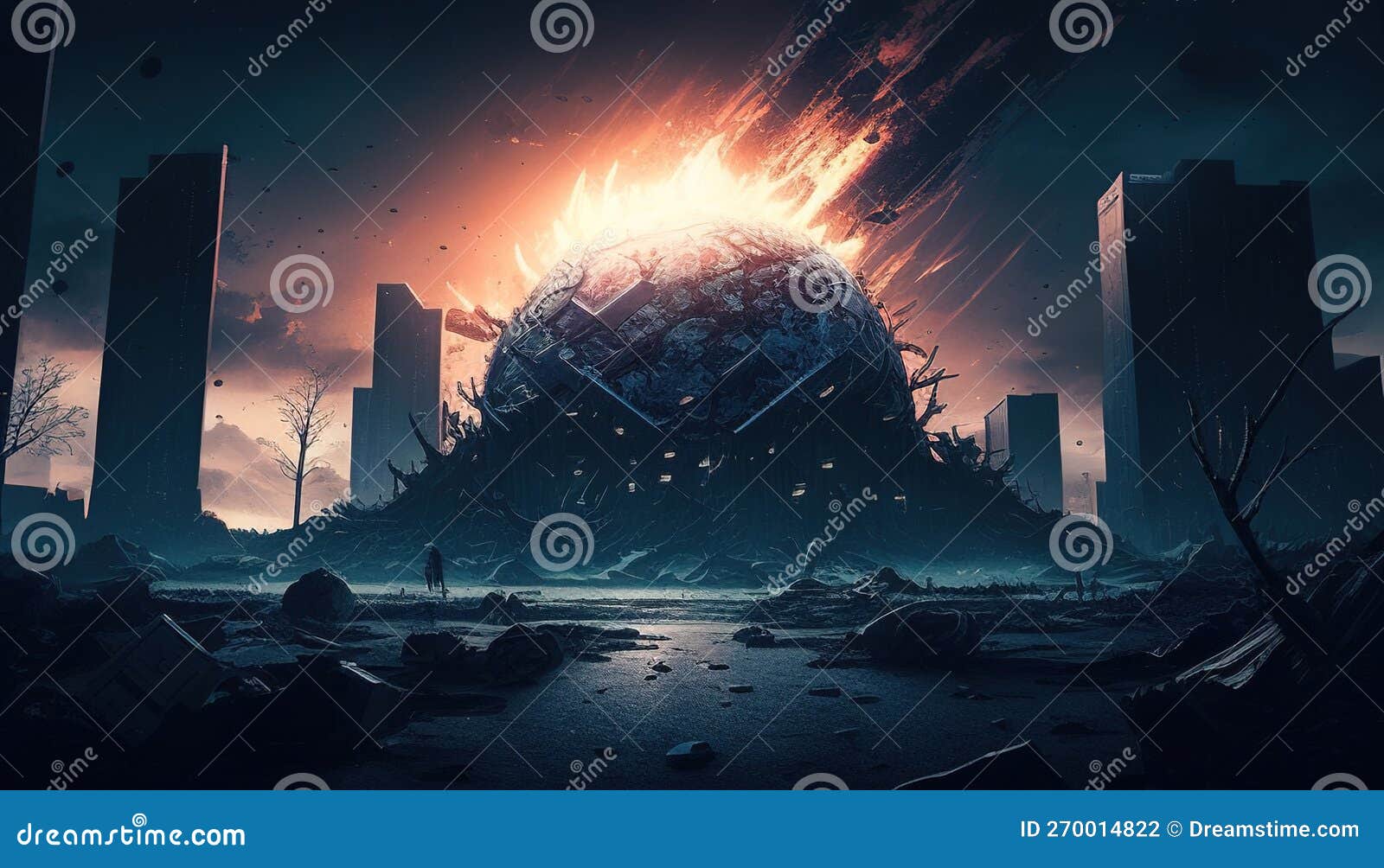 Grim Doomsday Scene of a Ravaged World, with Destruction and Chaos ...