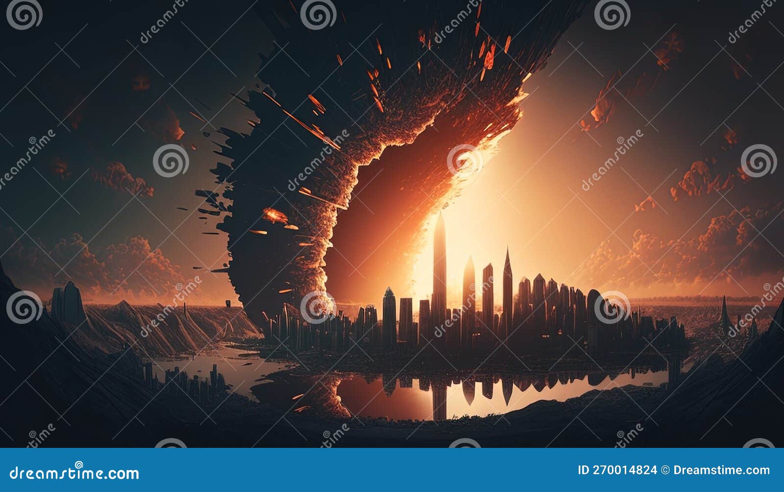 Grim Doomsday Scene of a Ravaged World, with Destruction and Chaos ...