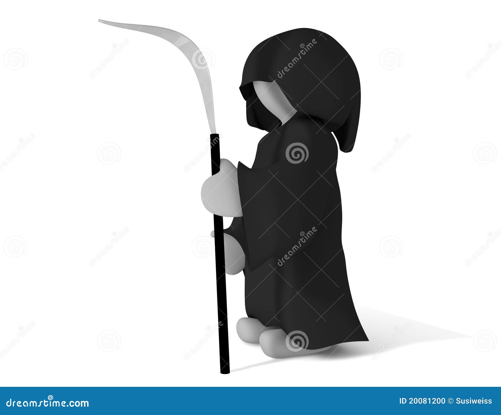 Symbolic Grim Reaper, Simple Flat Cartoon Death Symbol. Isolated Vector ...