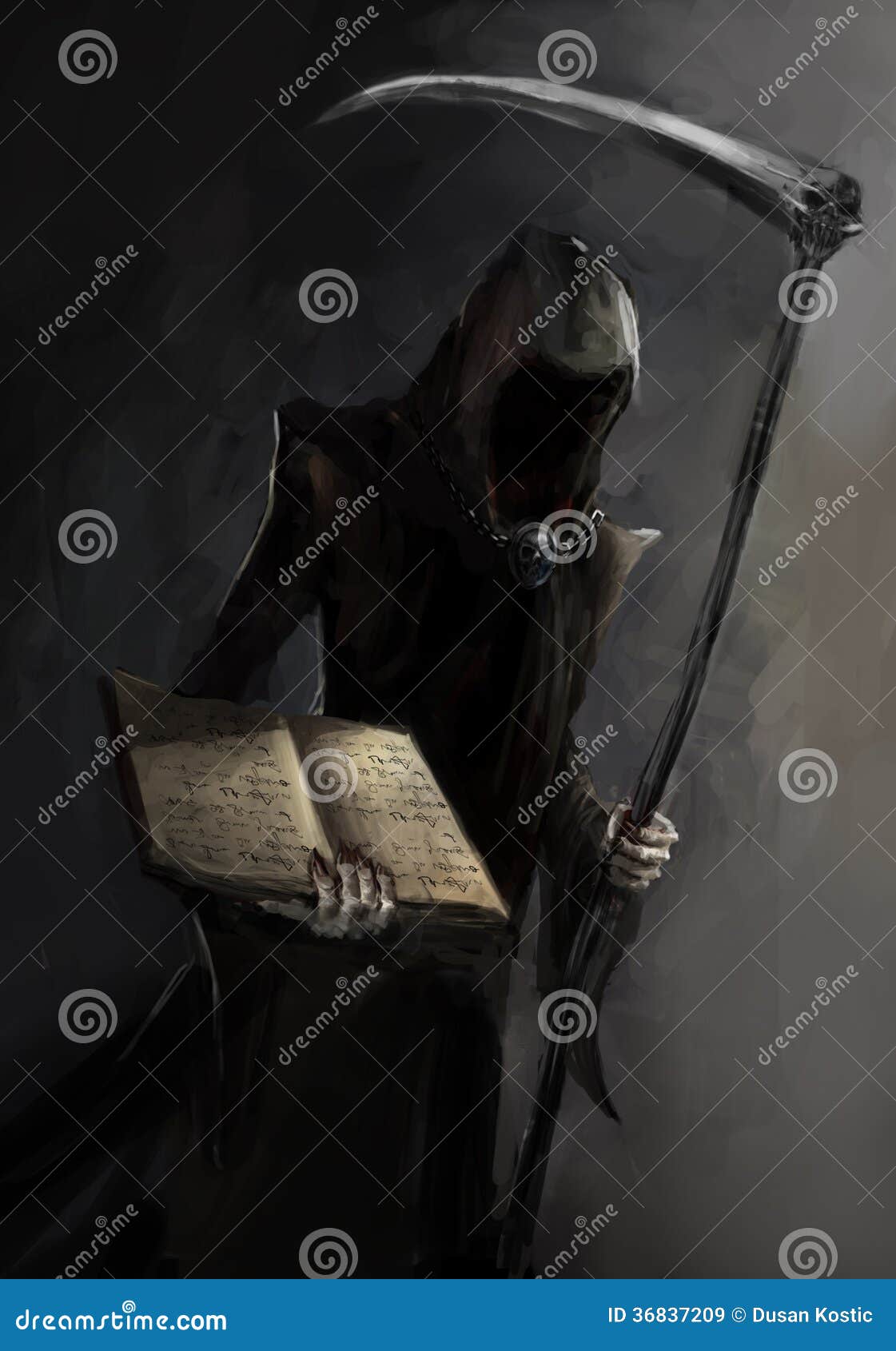 Grim Reaper At The Gates Cartoon Vector | CartoonDealer.com #6536565