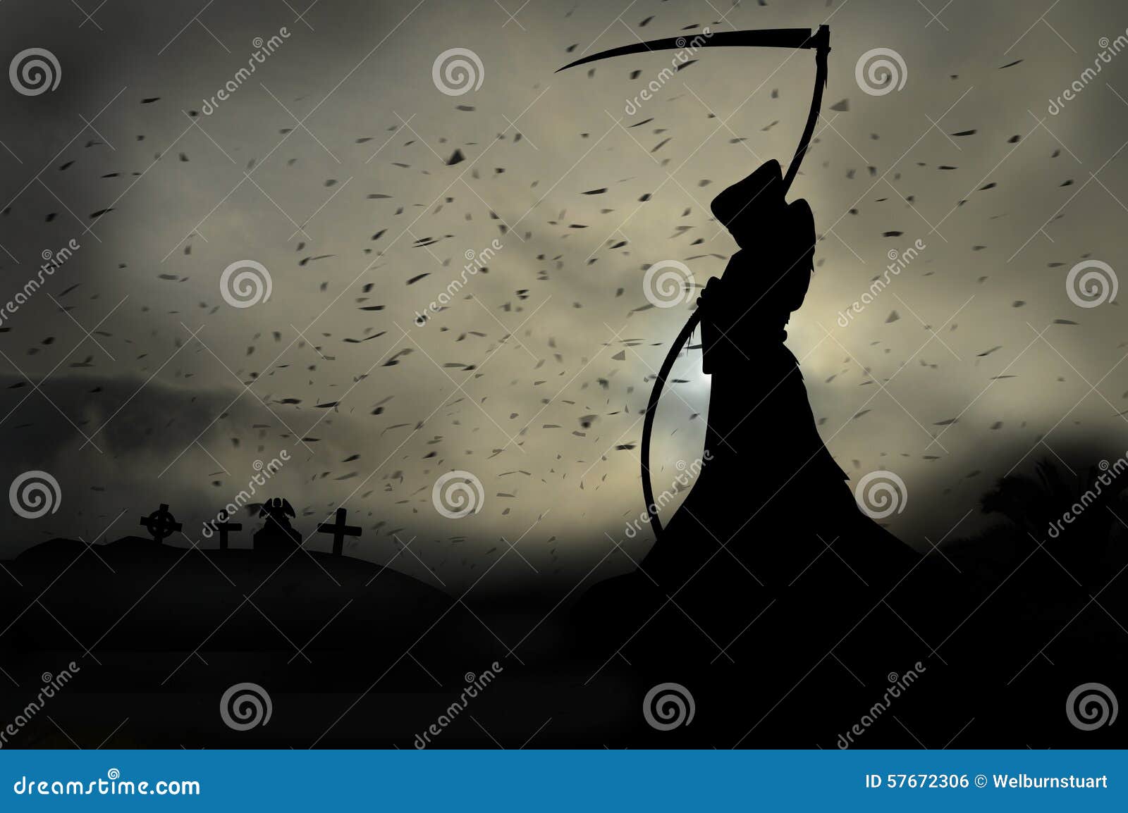 Grim reaper stock illustration. Illustration of mysterious - 57672306
