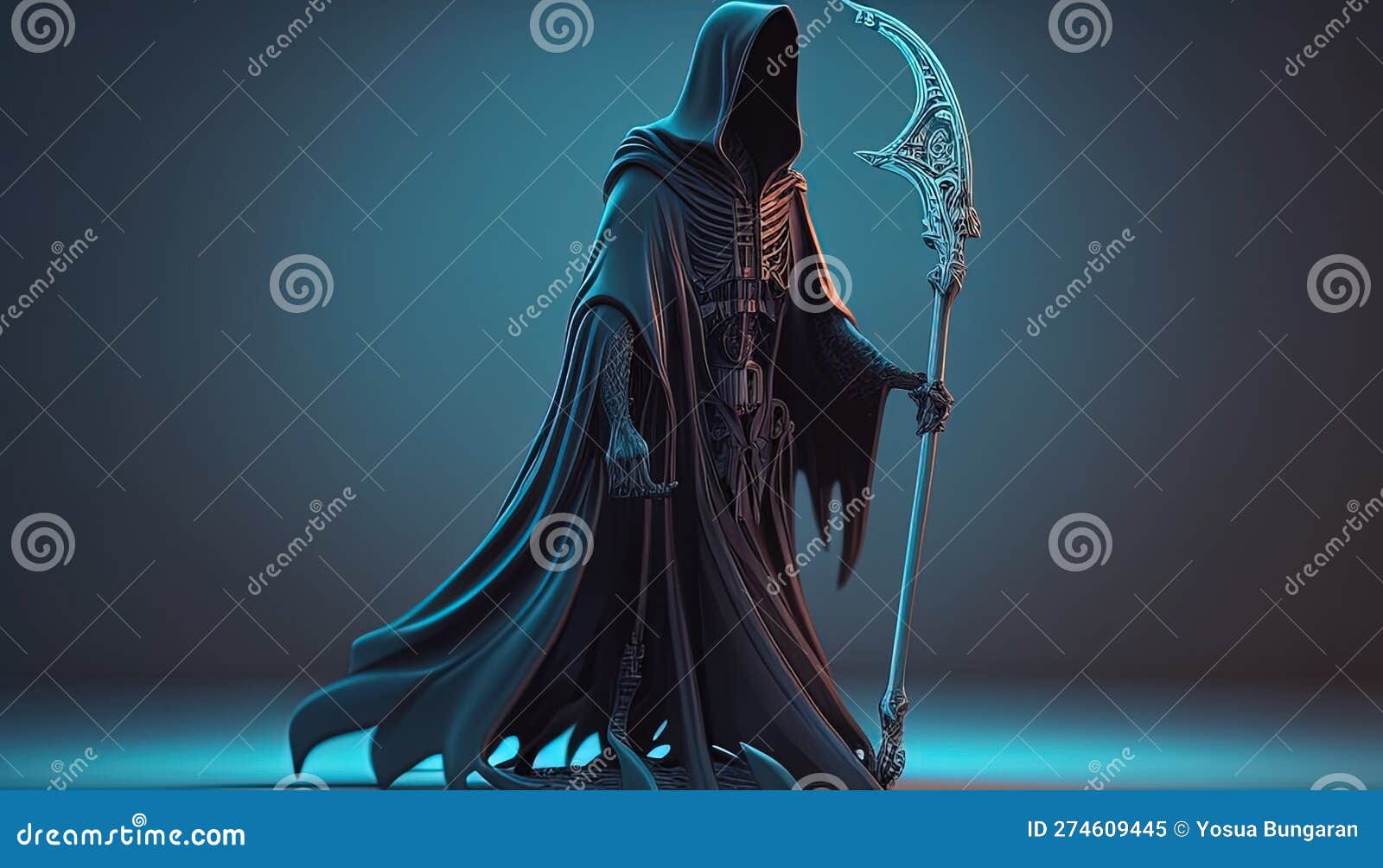 Grim Reaper, Digital Art Illustration, Generative AI Stock Illustration ...