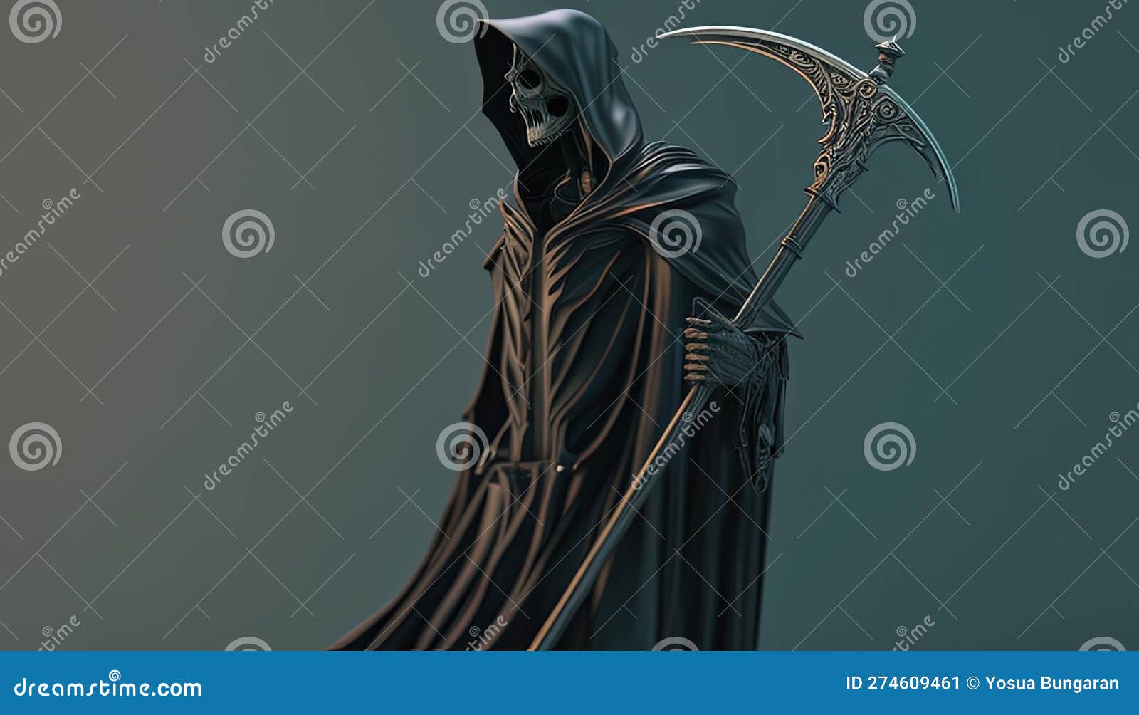 Grim Reaper, Digital Art Illustration, Generative AI Stock Illustration ... Grim Reaper, Digital Art Illustration, Generative AI Stock Illustration ...