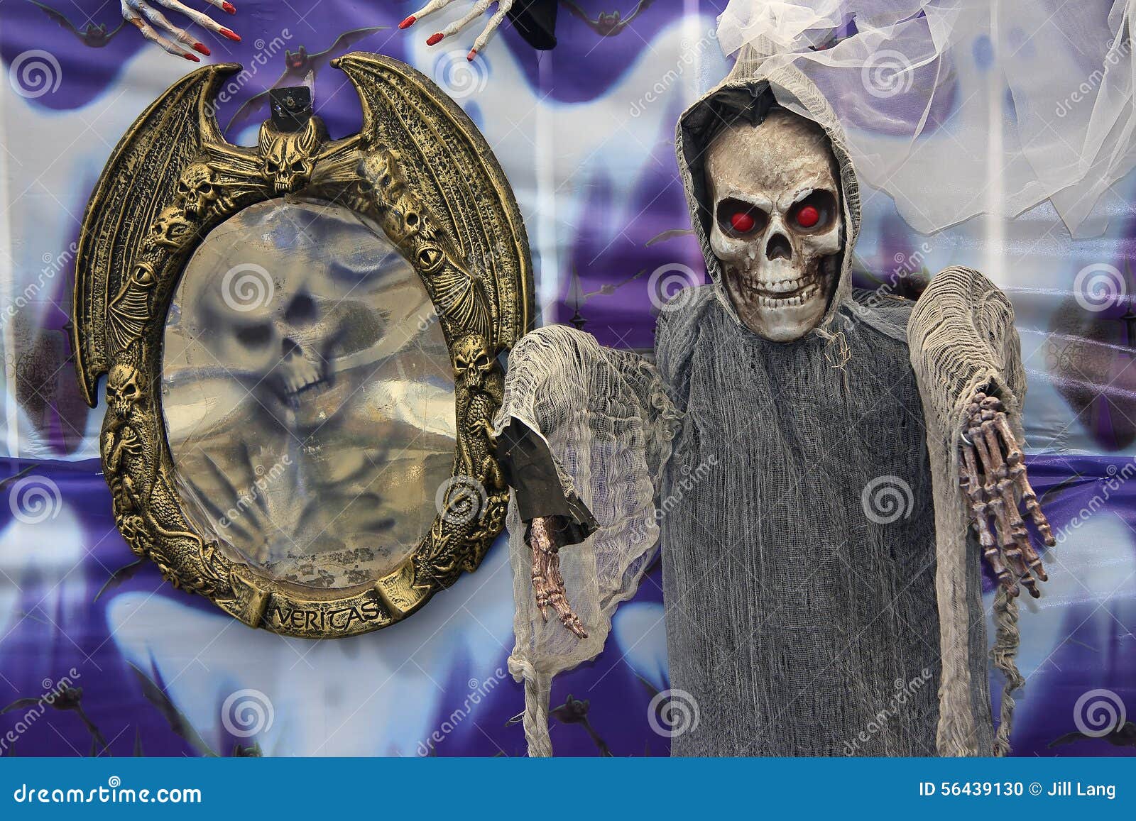 Grim Reaper Skeleton Halloween Decoration Stock Photography ...