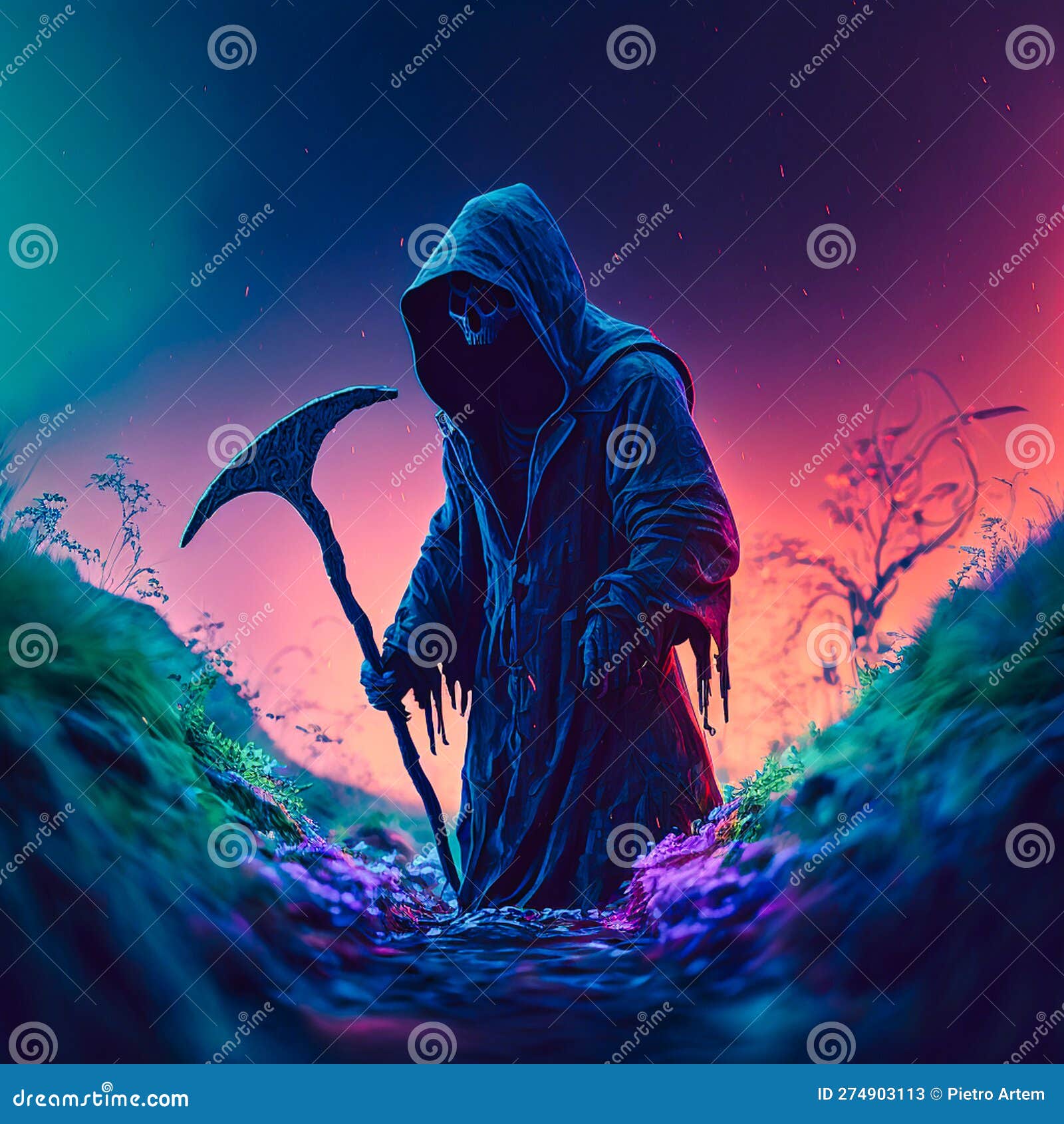 Grim Reaper Generative Ai Death Illustration. Stock Illustration ... Grim Reaper Generative Ai Death Illustration. Stock Illustration ...