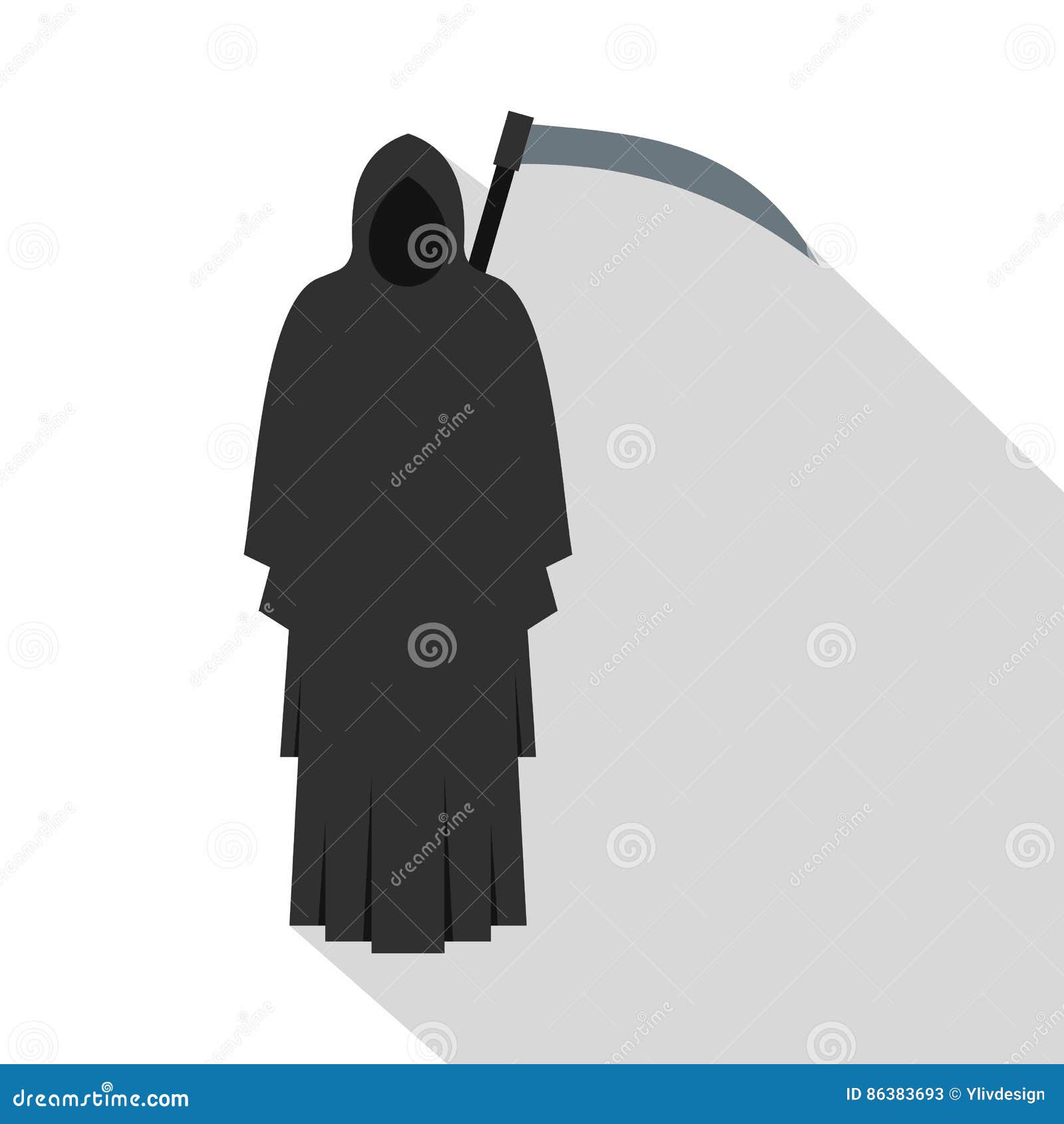 Grim Reaper Icon, Flat Style Stock Vector - Illustration of murder ...