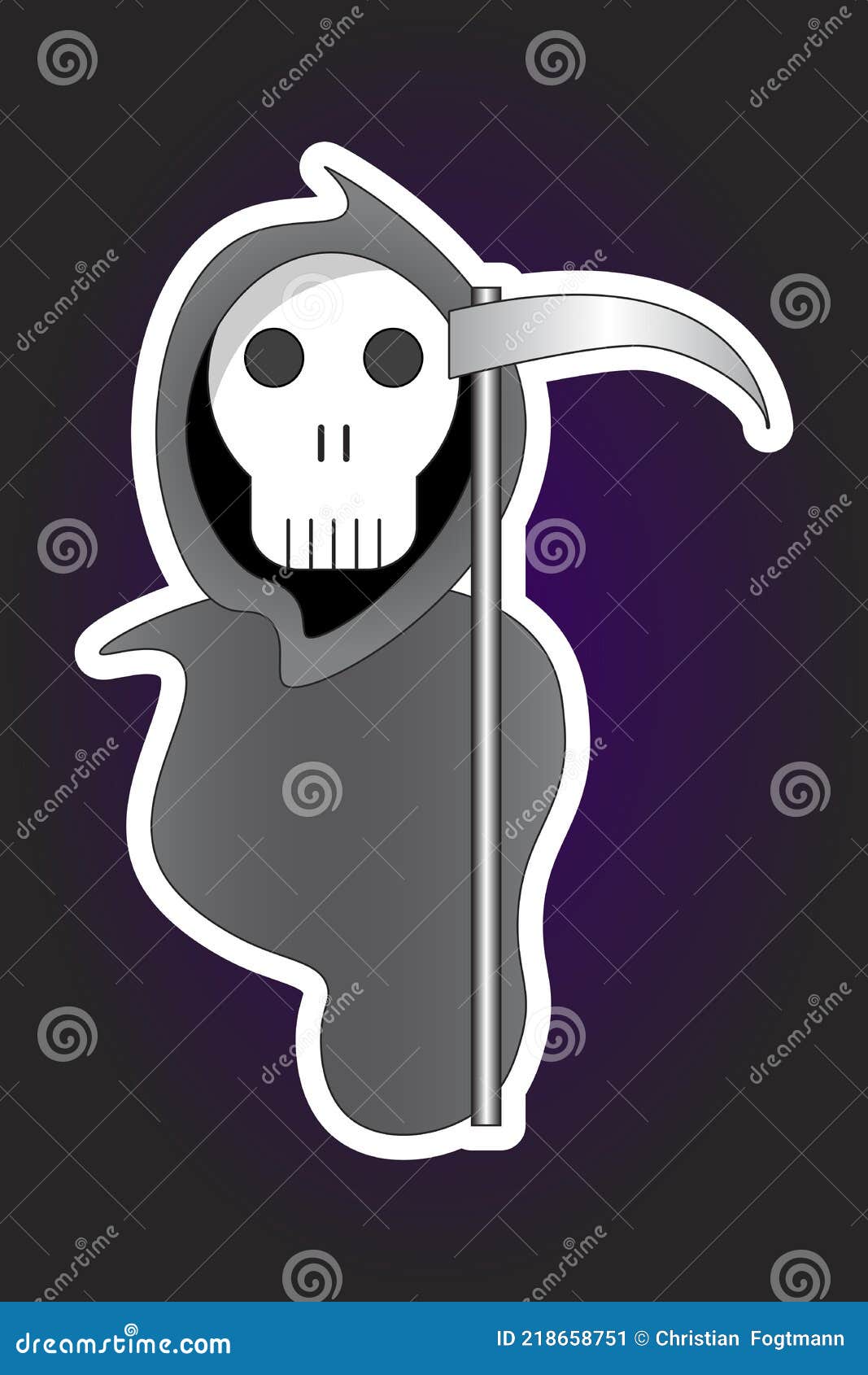 Grim Reaper Icon Vector Illustration Stock Vector - Illustration of ...