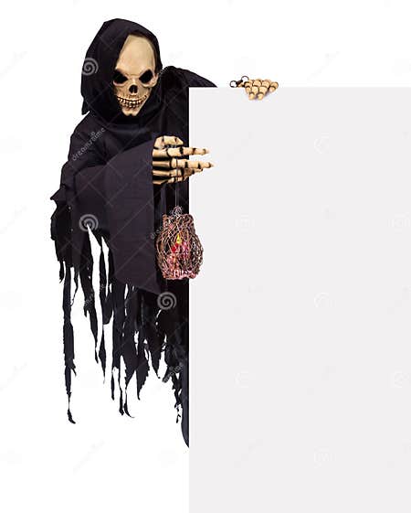 Grim Reaper Pointing at a Billboard Stock Image - Image of ...