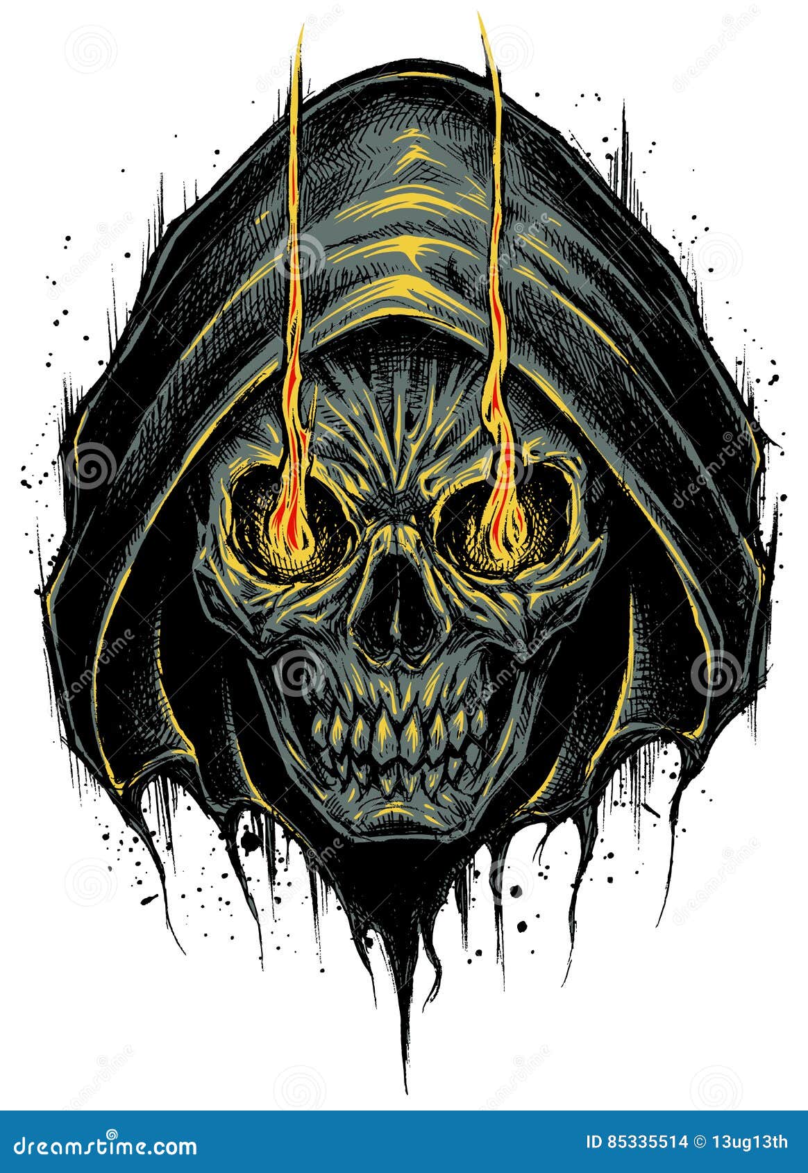 Grim Reaper vector. stock vector. Illustration of grave - 85335514