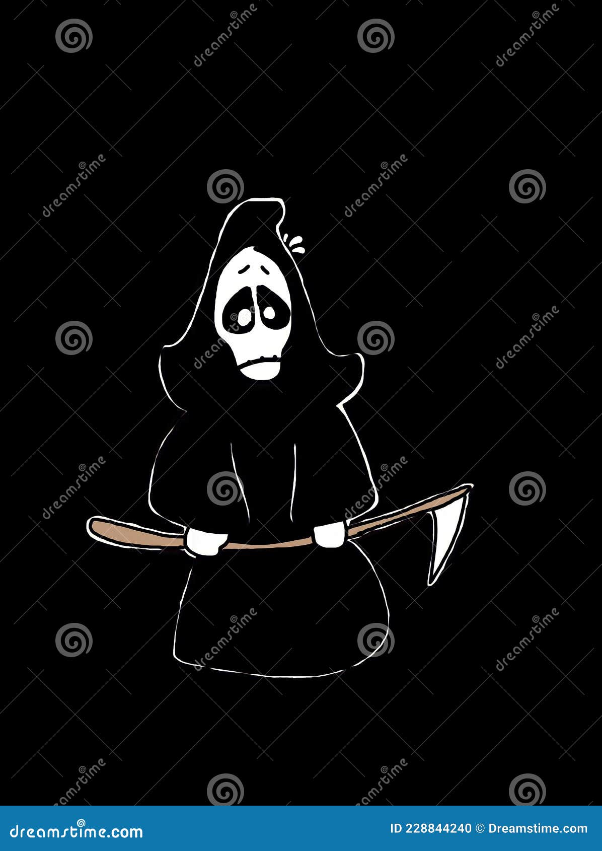 Grim the sad grim reaper. stock illustration. Illustration of reaper ...