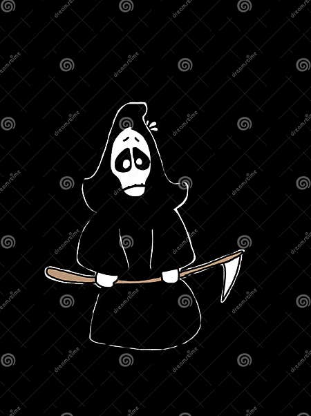 Grim the sad grim reaper. stock illustration. Illustration of reaper ...