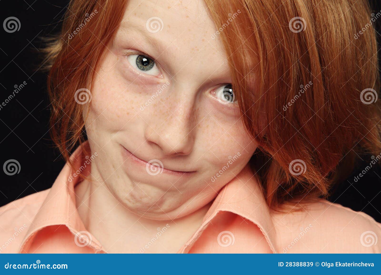 Grimacing boy stock image. Image of distrust, face, redhead - 28388839
