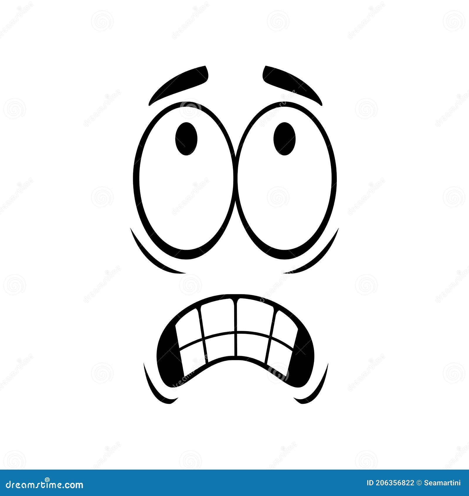 Grimacing Emoji with Bared Teeth Isolated Emoticon Stock Vector ...