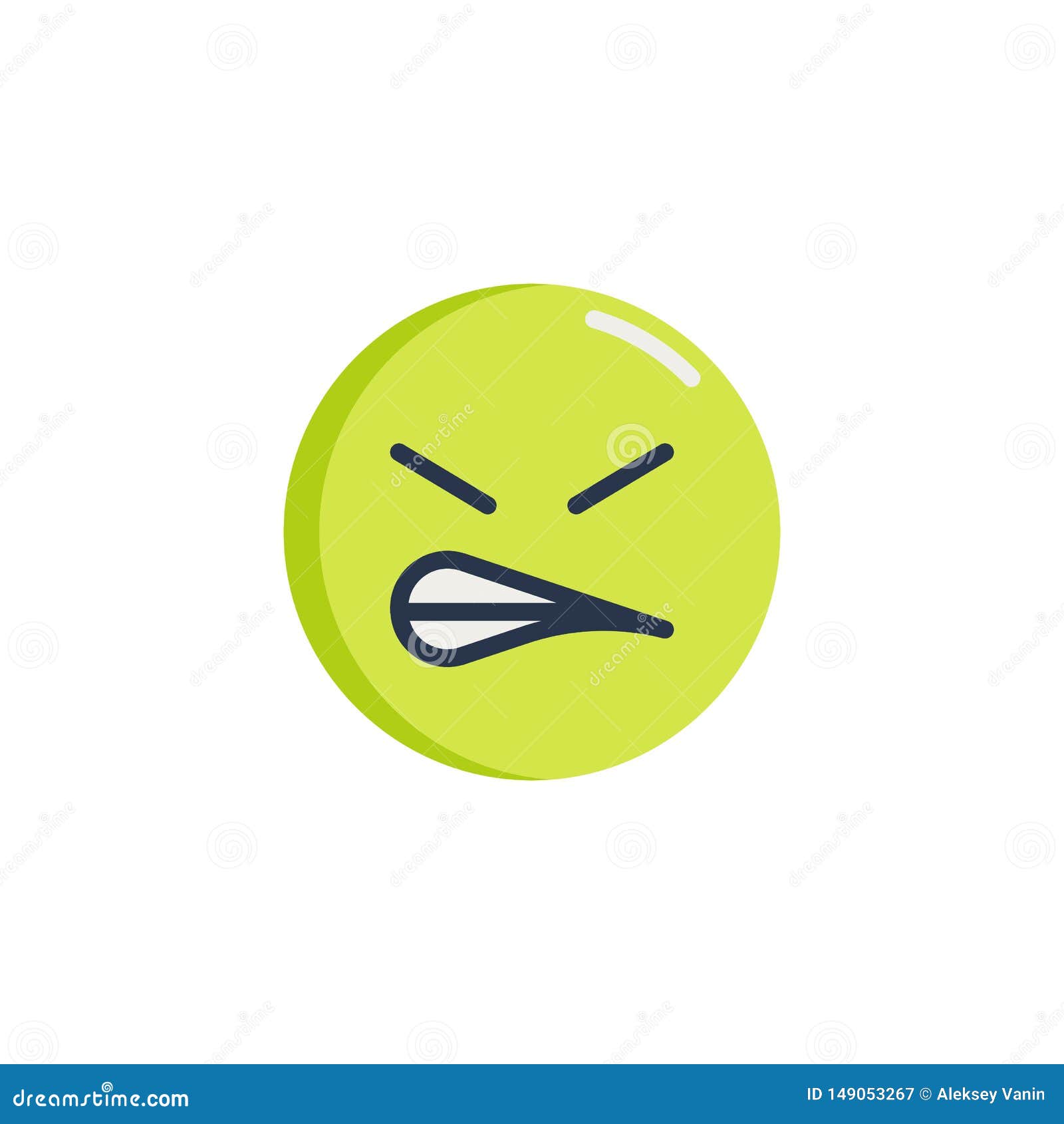 Grimacing Face Emoticon Flat Icon Stock Vector - Illustration of angry ... Grimacing Face Emoticon Flat Icon Stock Vector - Illustration of angry ...
