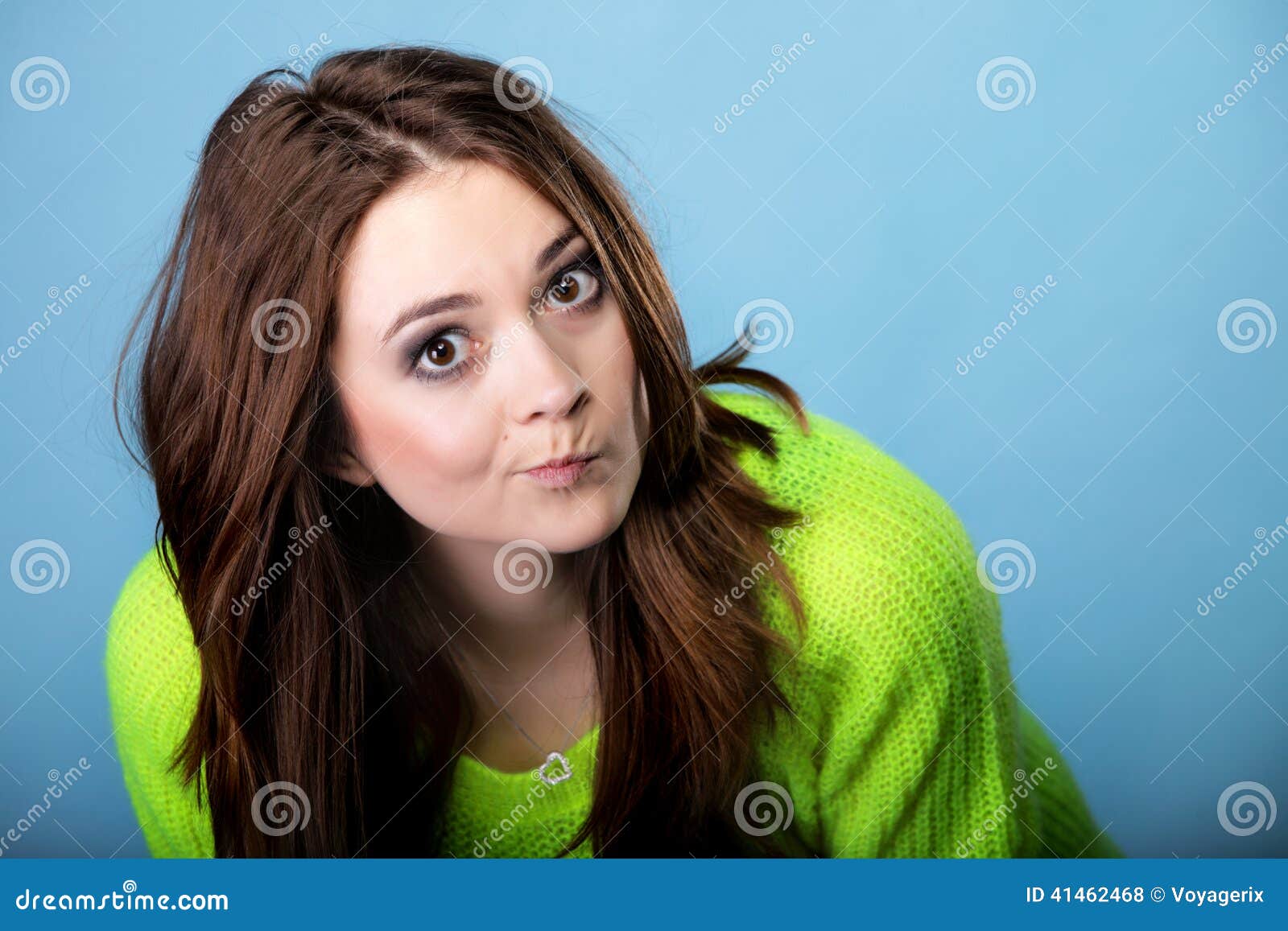 Grimacing. Young Woman Making Silly Face. Stock Photo - Image of ...