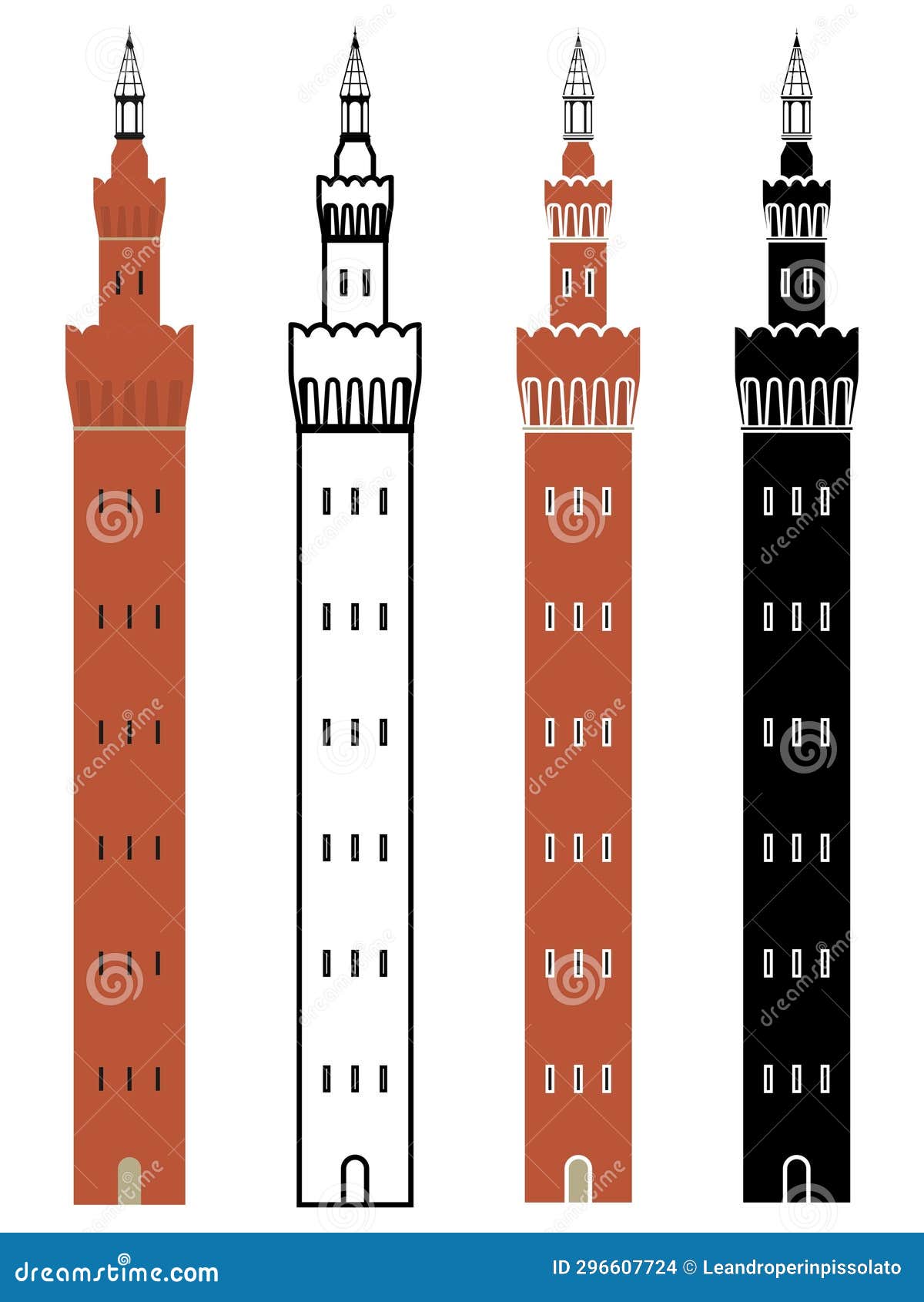 Grimsby Dock Tower in UK stock vector. Illustration of view - 296607724