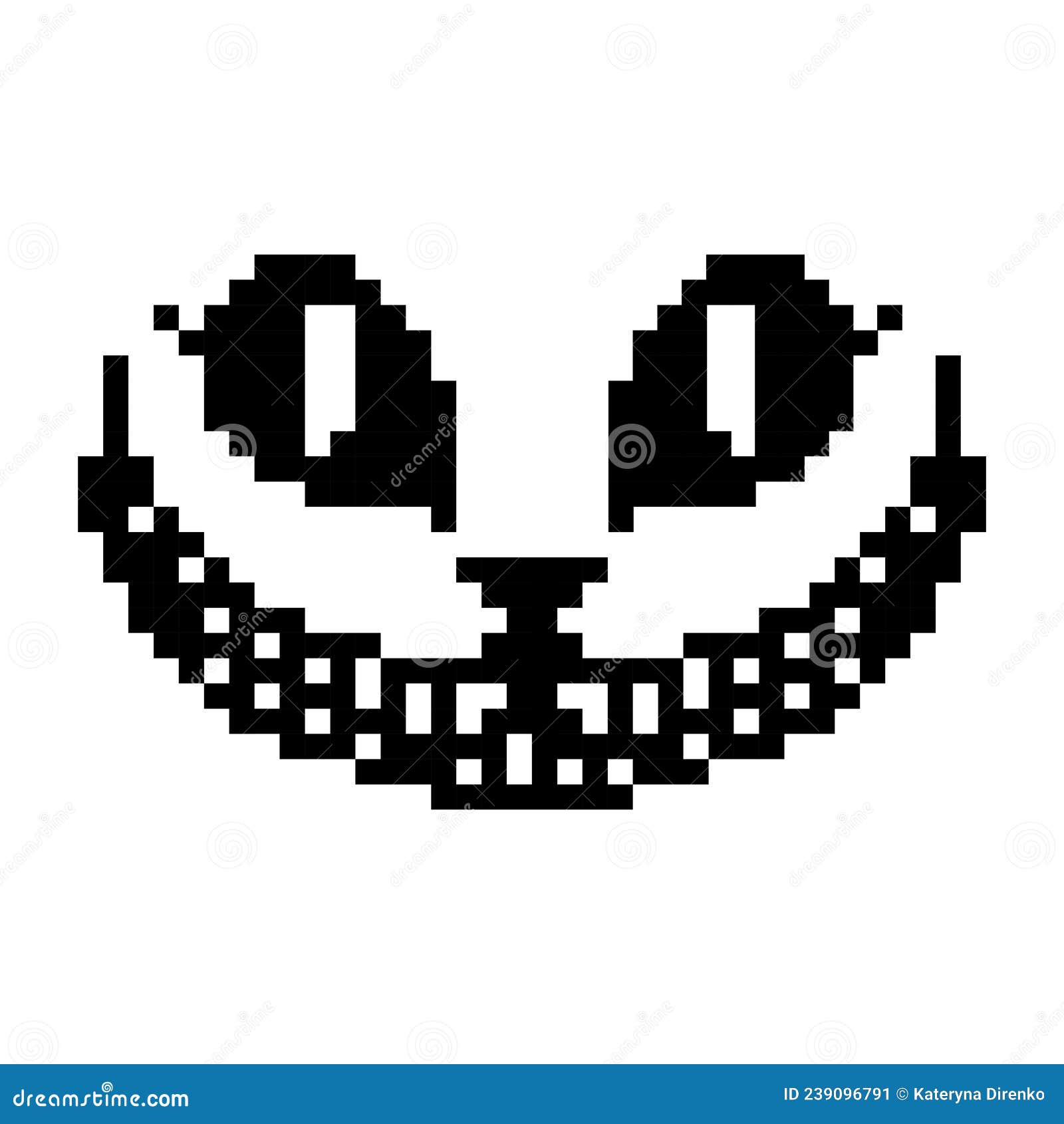 Grin Like a Cheshire Cat. 8 Bit Pixelated Smile. Vector Illustration ...