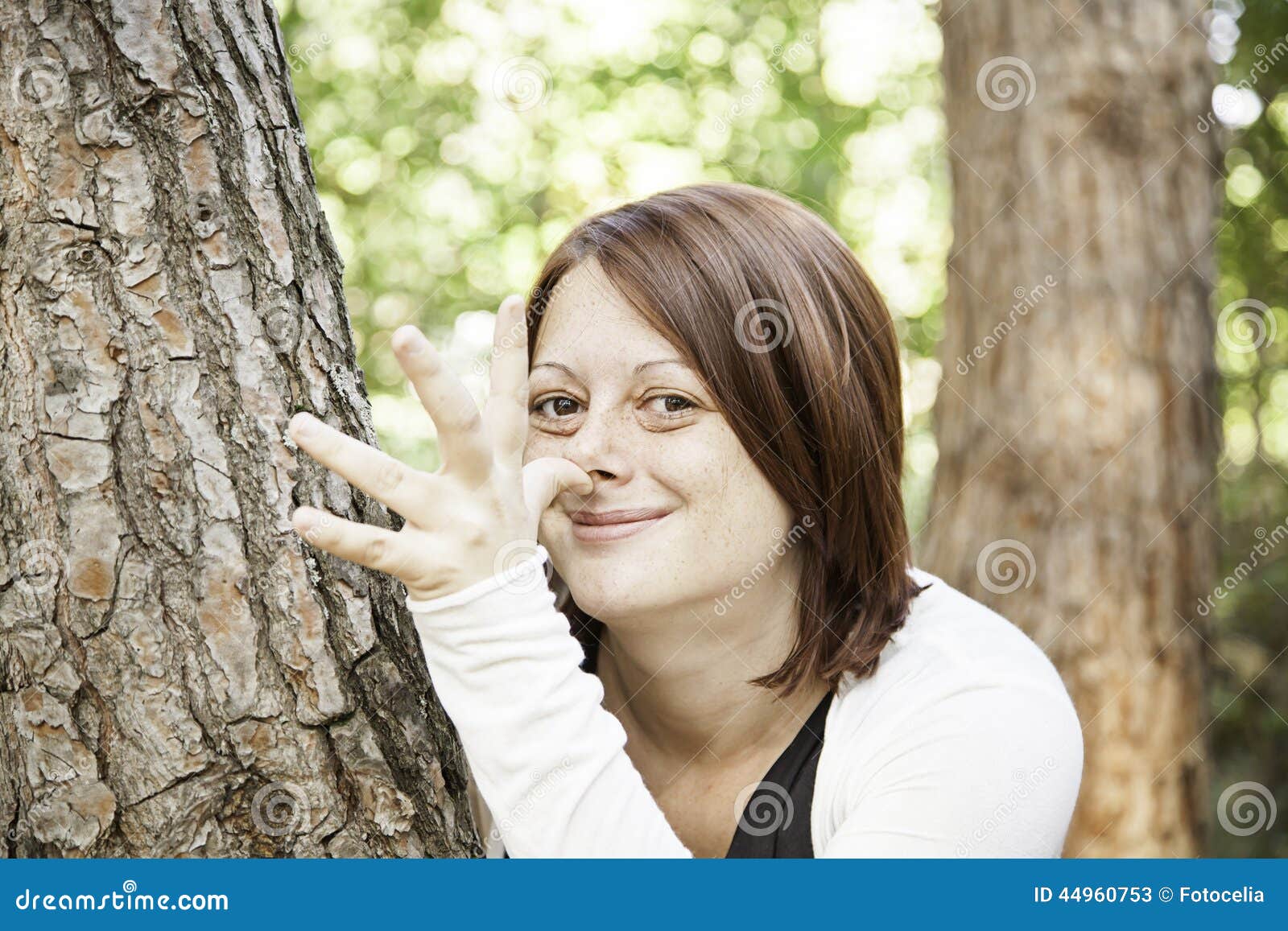 Grin Tree Girl stock image. Image of background, making - 44960753