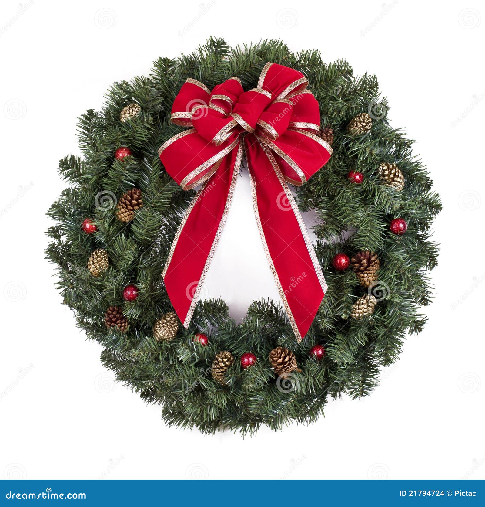 Grinalda Do Natal Com Curva Vermelha Foto de Stock - Imagem de cedro ...