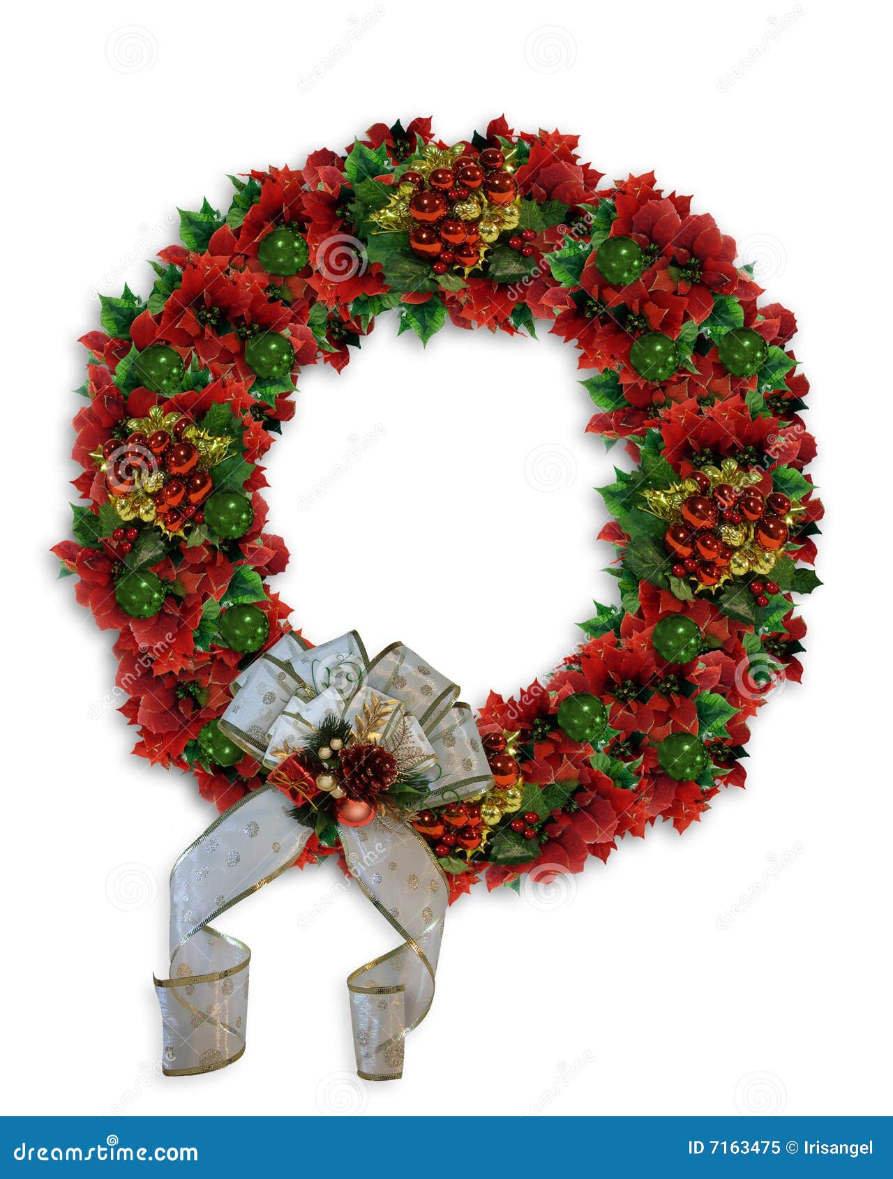 Grinalda Do Natal Dos Poinsettias Ilustração Stock - Ilustração de ...