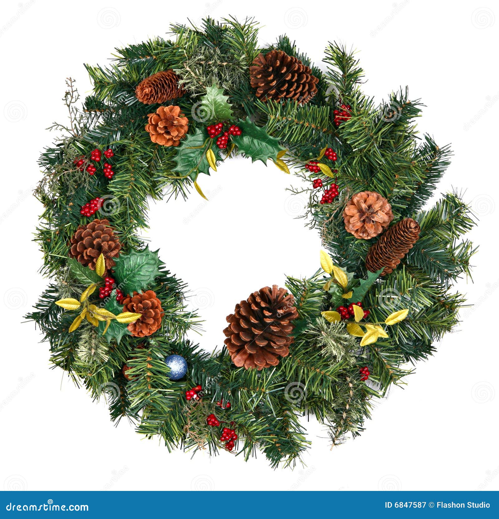 Grinalda do Natal isolada imagem de stock. Imagem de ouro - 6847587