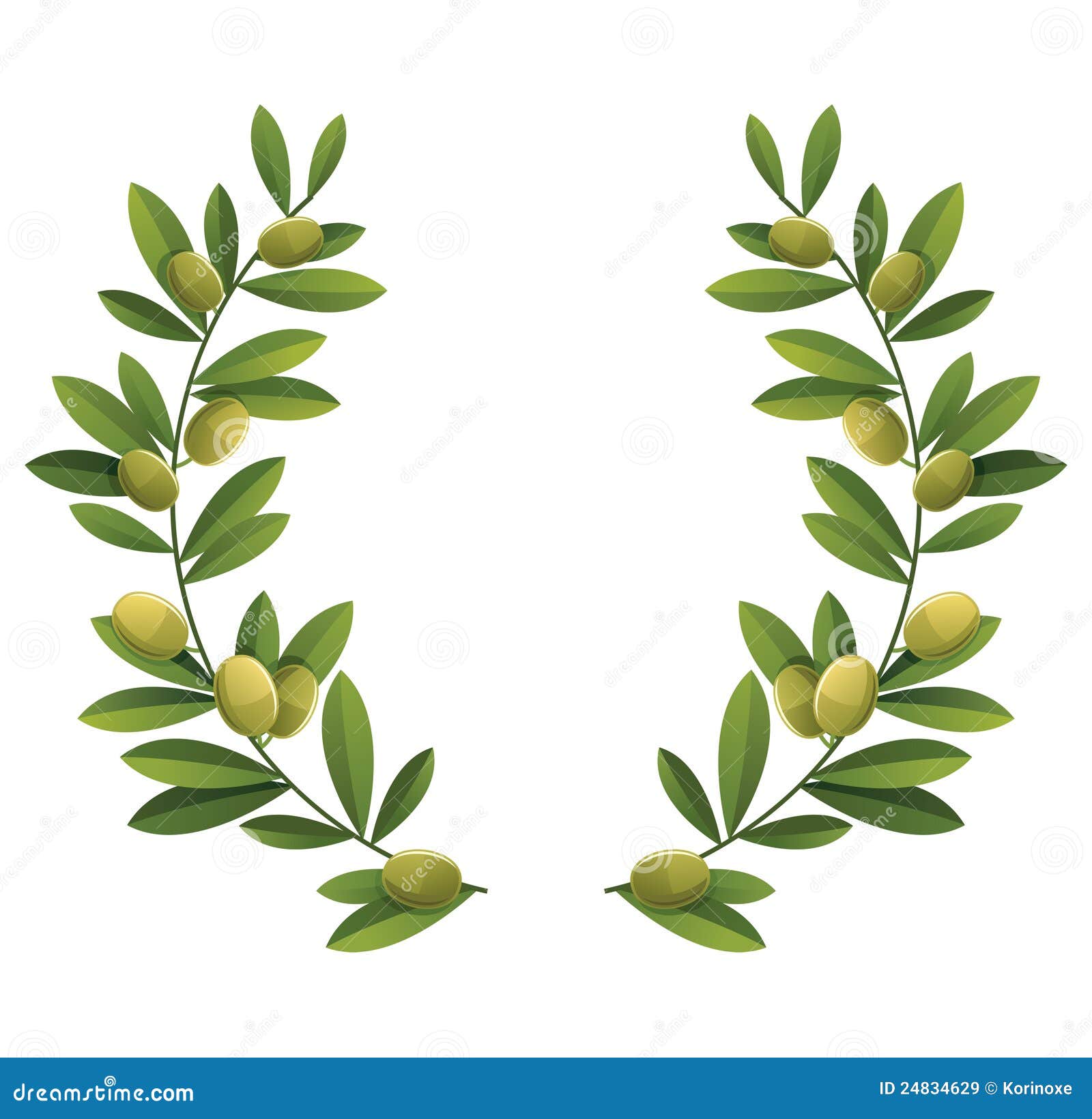 Grinalda verde-oliva ilustração do vetor. Ilustração de fruta - 24834629