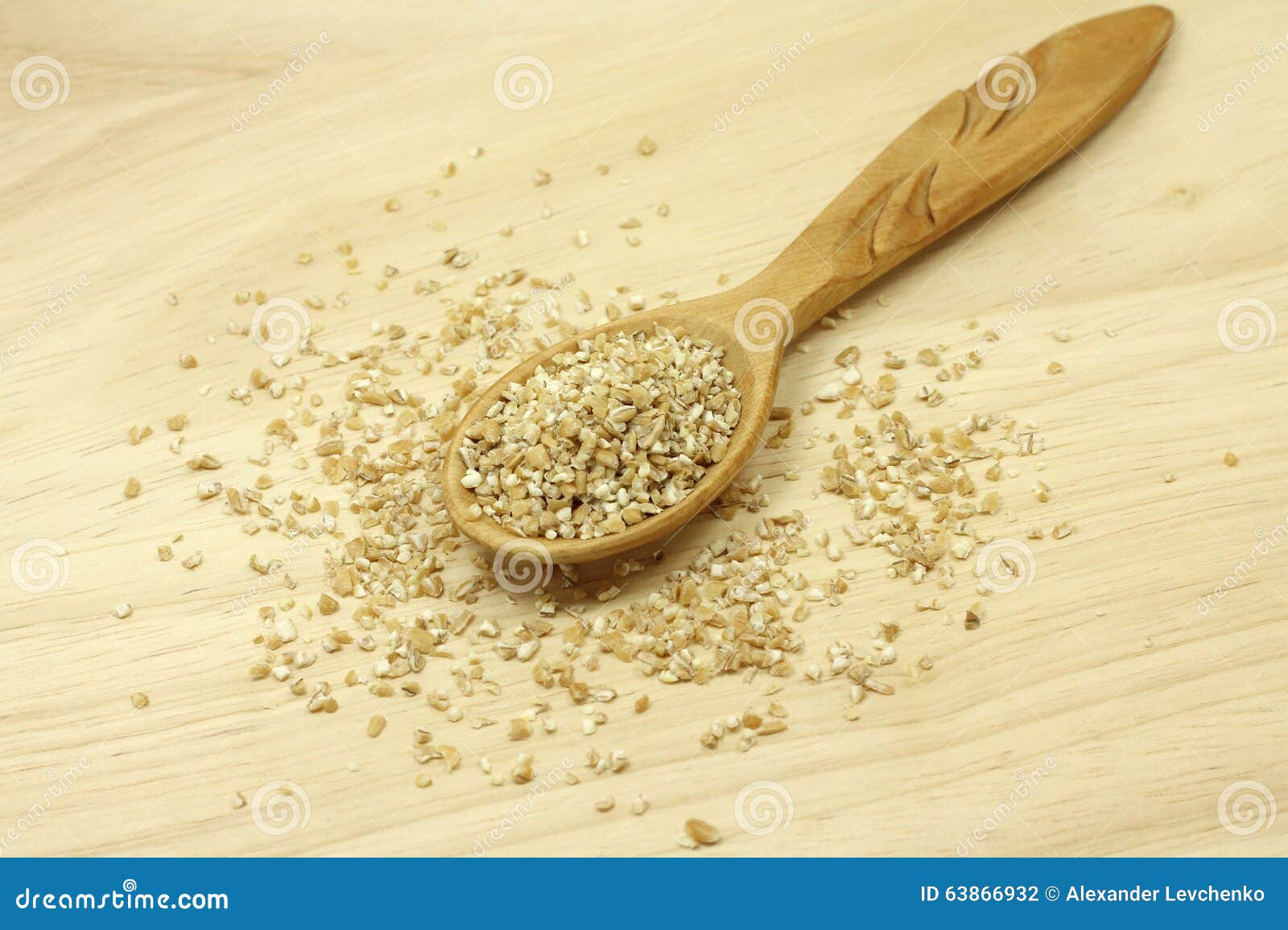 Grind Wheat in a Wooden Spoon Stock Photo - Image of tasty, food: 63866932