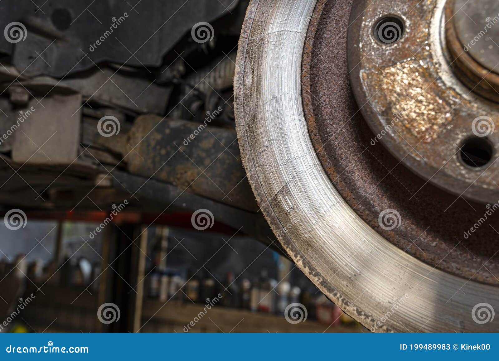 Grinded Edge of the Old Rear Brake Disc in the Car, Regeneration of the ...