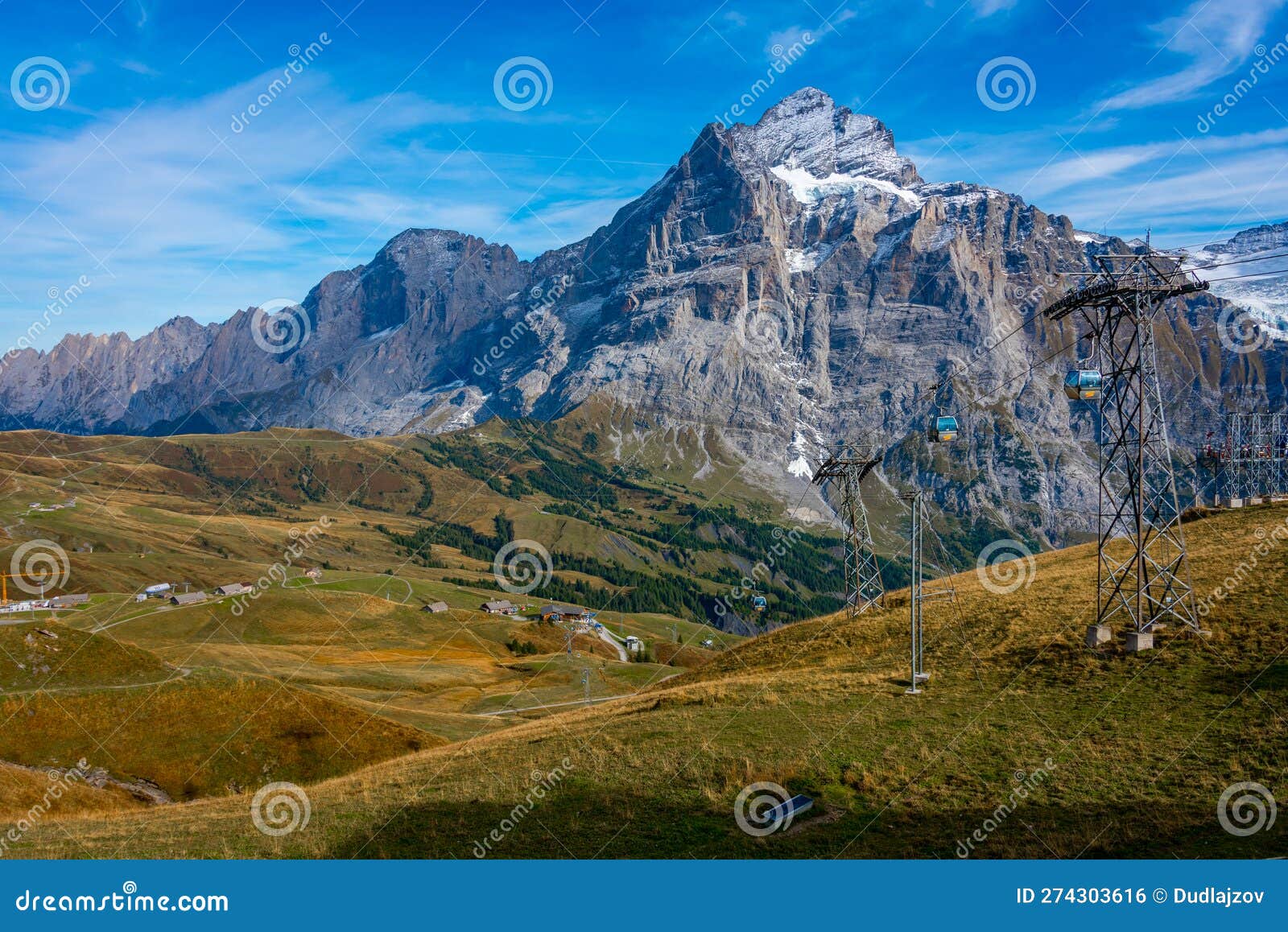 Grindelwald-First Cable Car in Switzerland Stock Photo - Image of ...