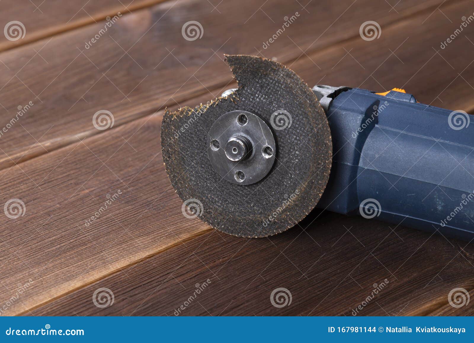 A Grinder with a Broken Blade on a Wooden Table. the Danger of Using ...