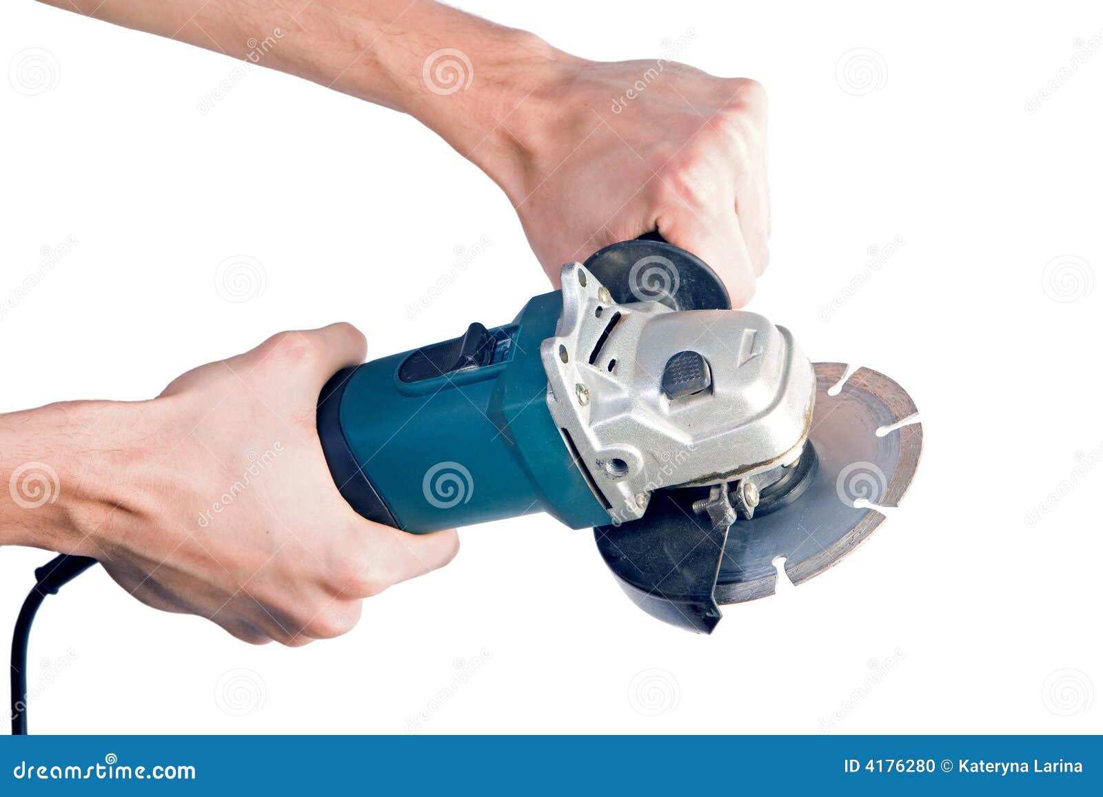 Grinder in hand stock photo. Image of construction, electric - 4176280