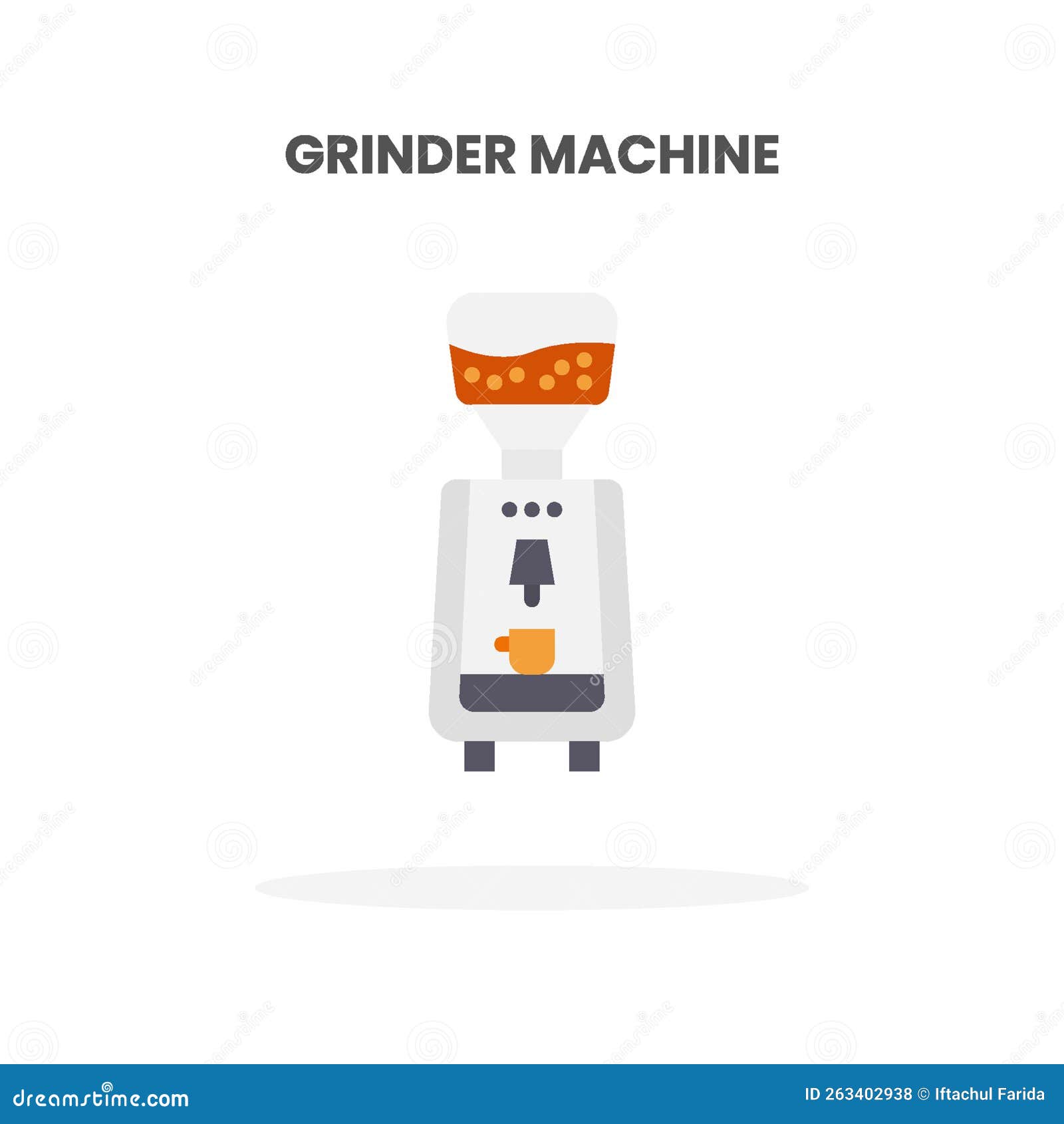 Grinder Machine icon flat. stock vector. Illustration of making - 263402938