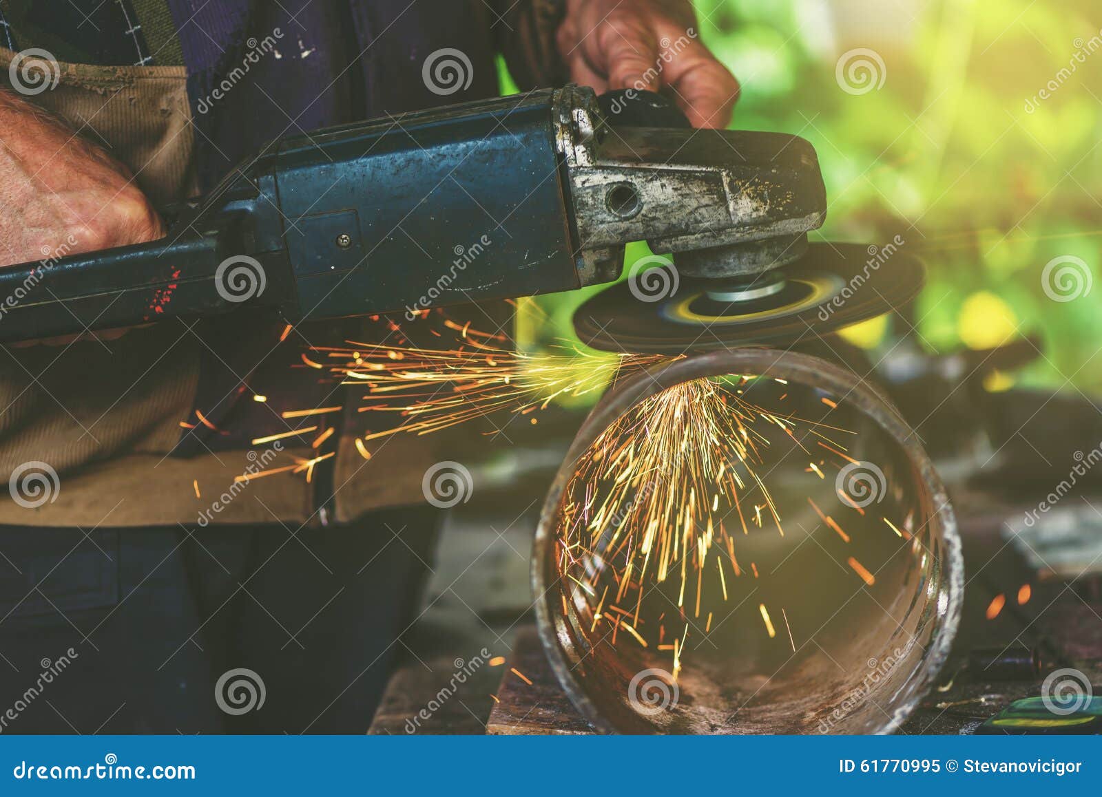 Grinder man stock image. Image of handyman, metalwork - 61770995