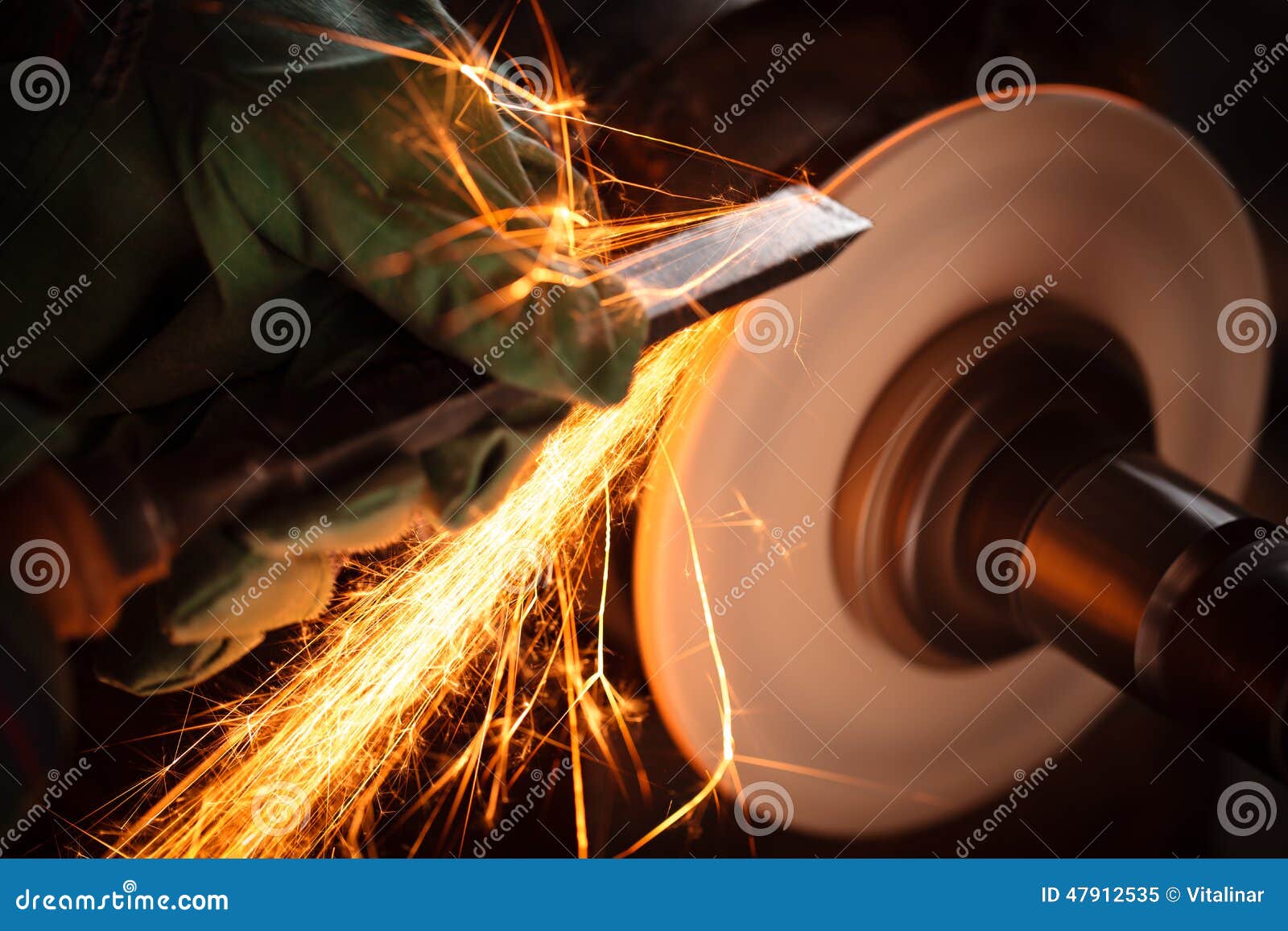 Grinder sparks. stock image. Image of factory, heat, flame - 47912535