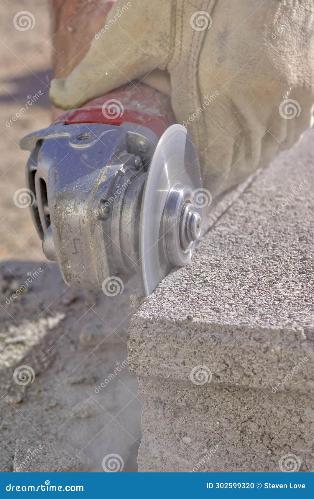 Grinder Tool Cutting Cinder Block Stock Photo - Image of blade, metal ...