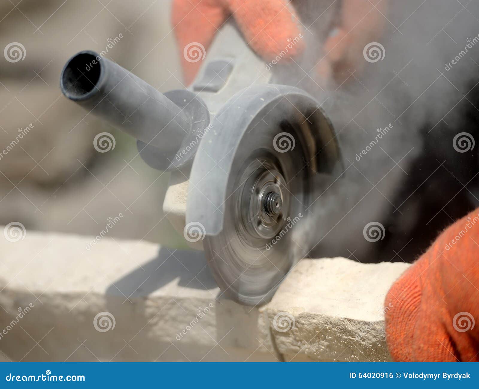 Grinder Worker Cuts a Stone Stock Photo - Image of circle, disc: 64020916
