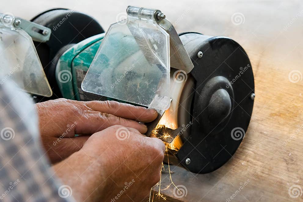 Grinding stock image. Image of grinding, grind, spark - 11093193