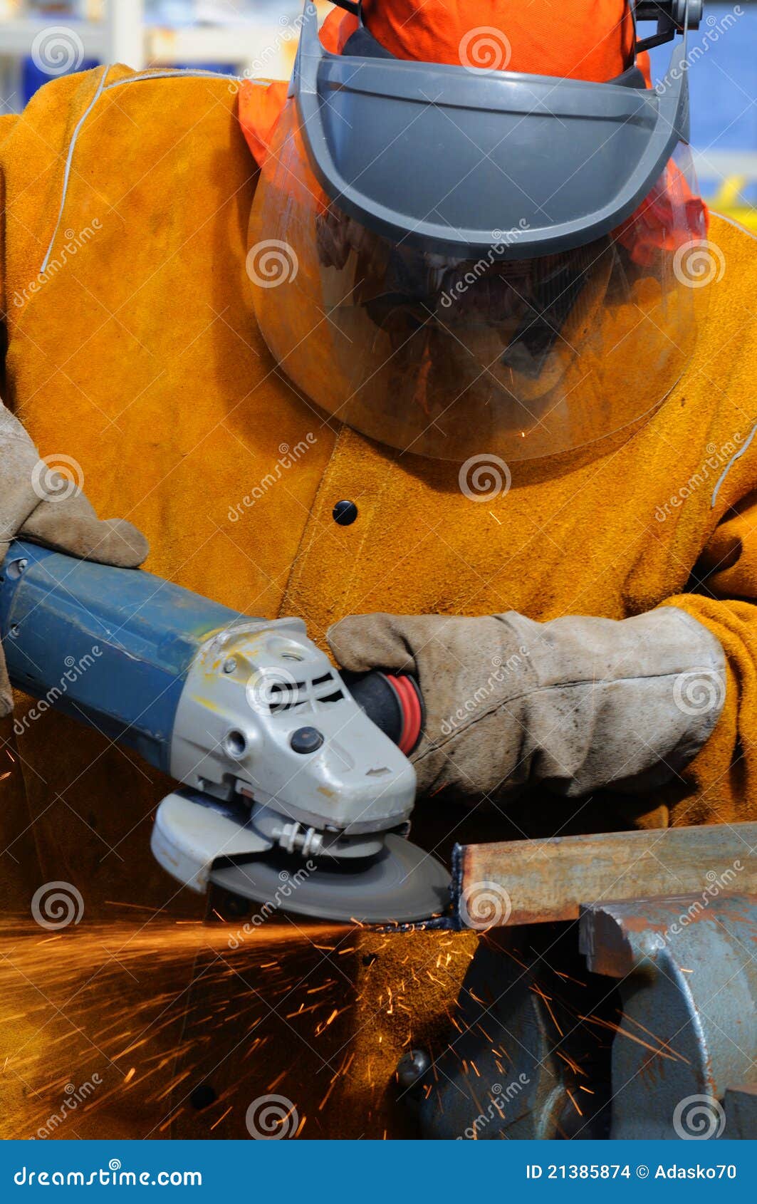 Grinding stock photo. Image of device, iron, metal, operator - 21385874