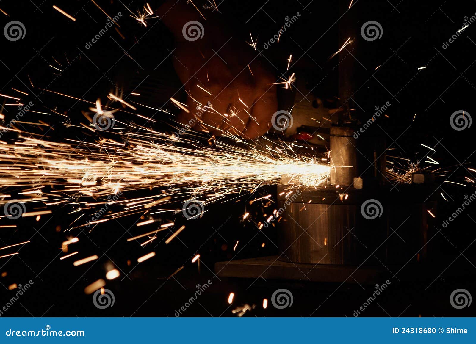 Grinding stock photo. Image of engineering, metal, skill - 24318680