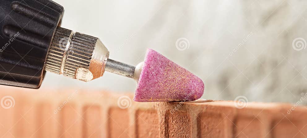 Grinding Bevel of Ceramic Tiles by Grinding Stone Using Drill Stock ...