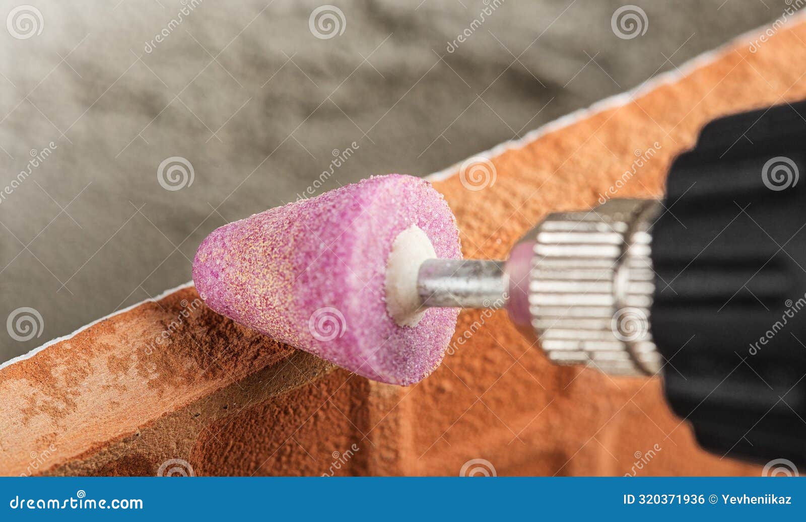 Grinding Bevel of Ceramic Tiles by Grinding Stone Using Drill Stock ...