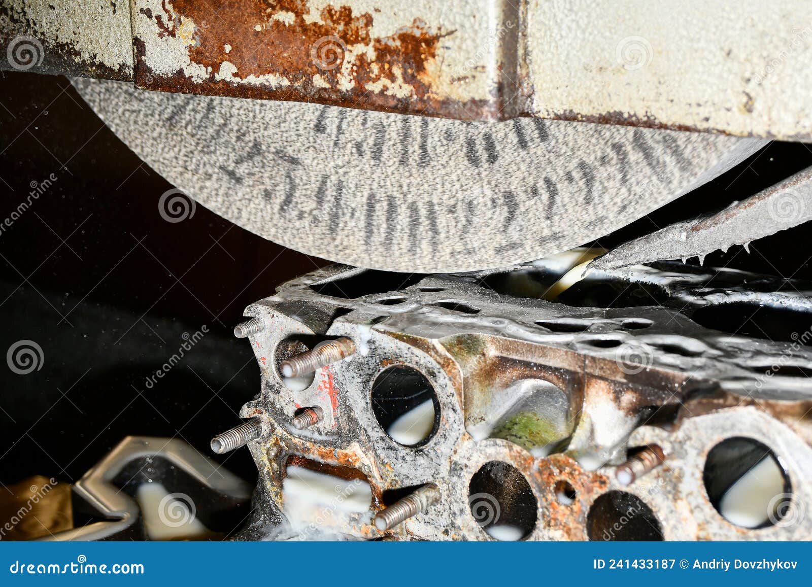 Grinding and Finishing of the Cylinder Head of a Car Engine on a ...
