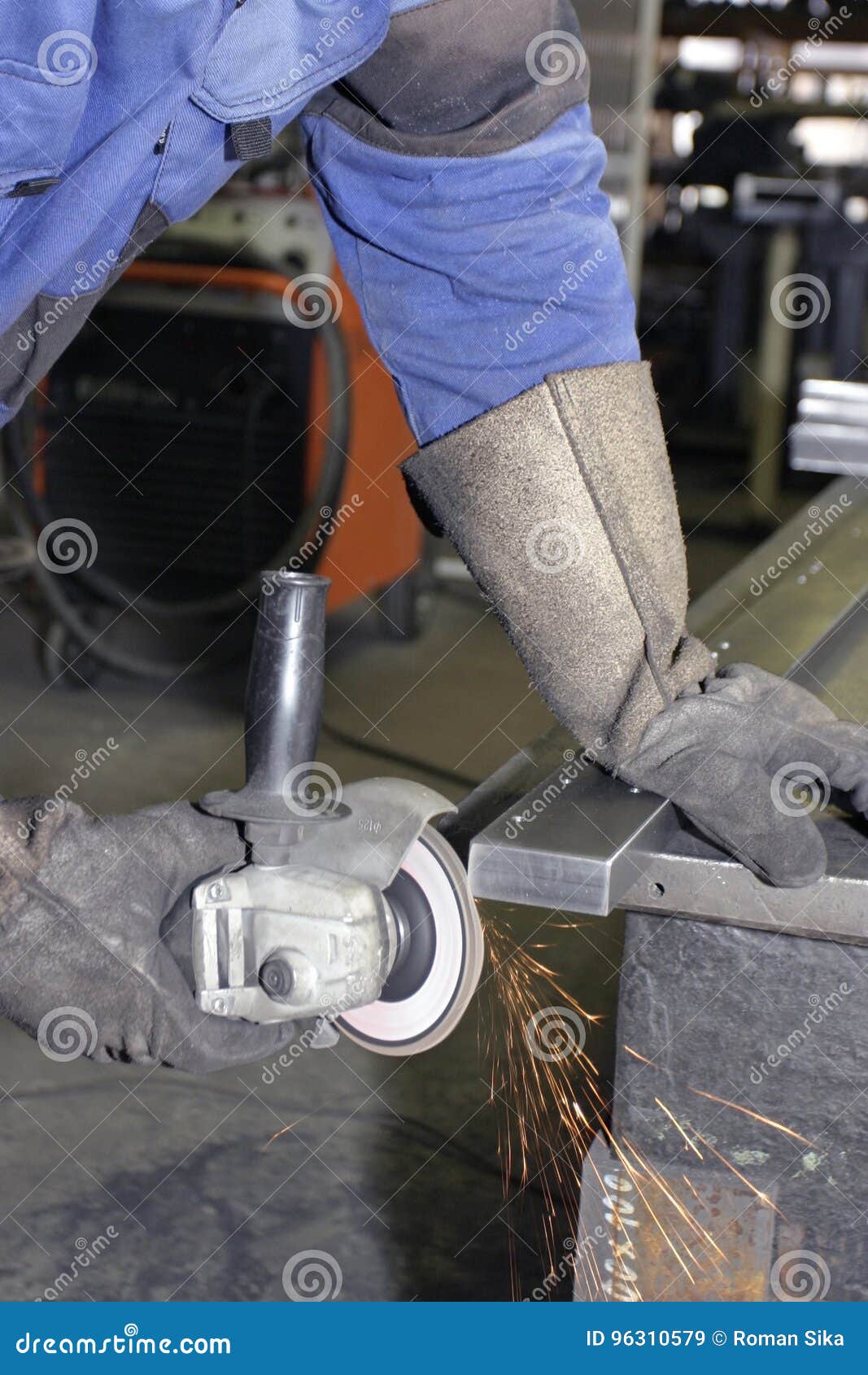Grinding the iron stock image. Image of industry, grinding - 96310579
