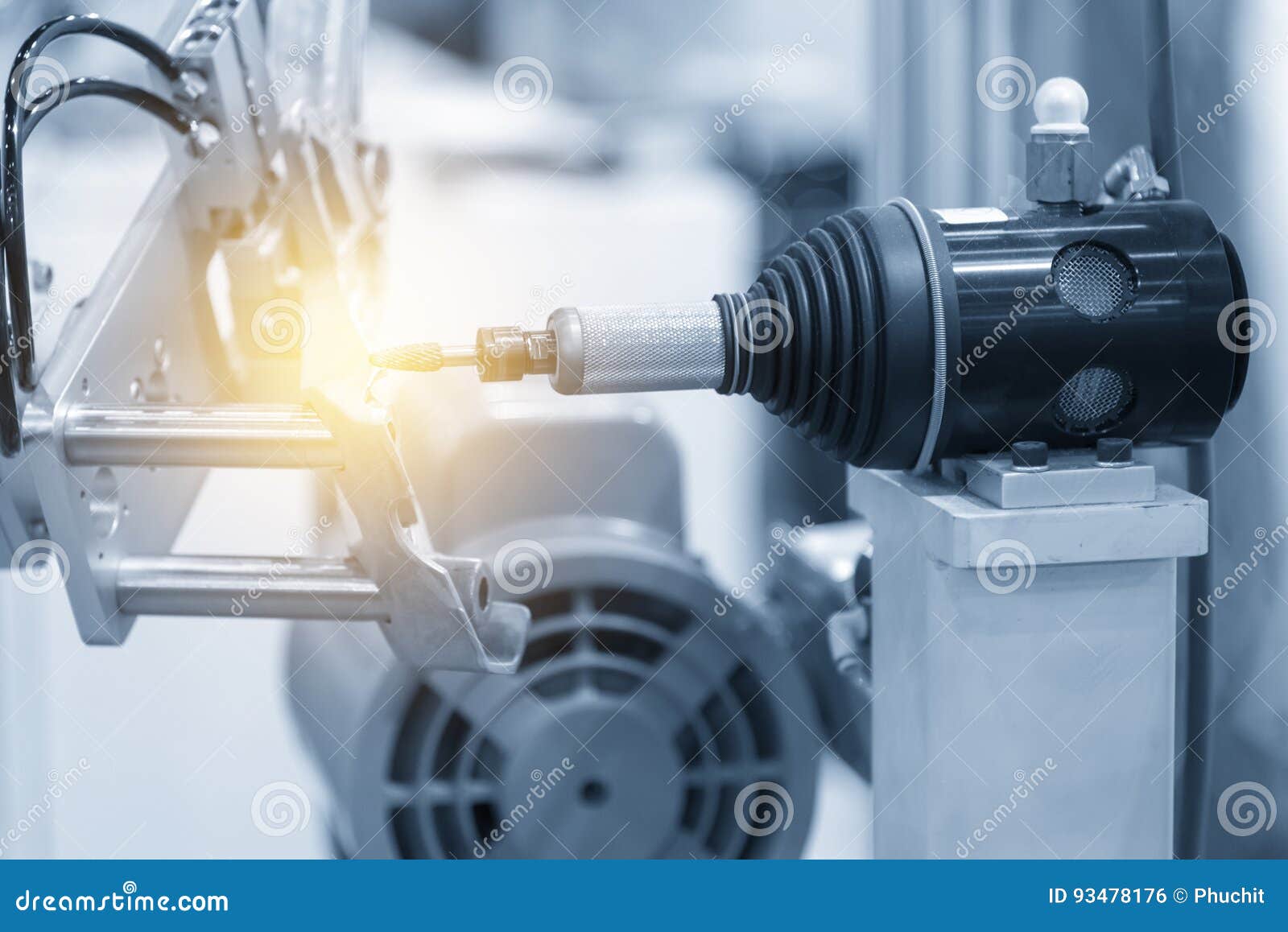 The Grinding Machine Chamfer the Work Pieces Stock Photo - Image of ...
