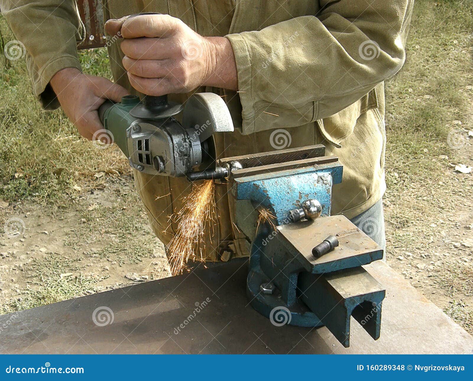 Grinding Machine Operation, Processing of Metal Workpiece Fixed in a ...